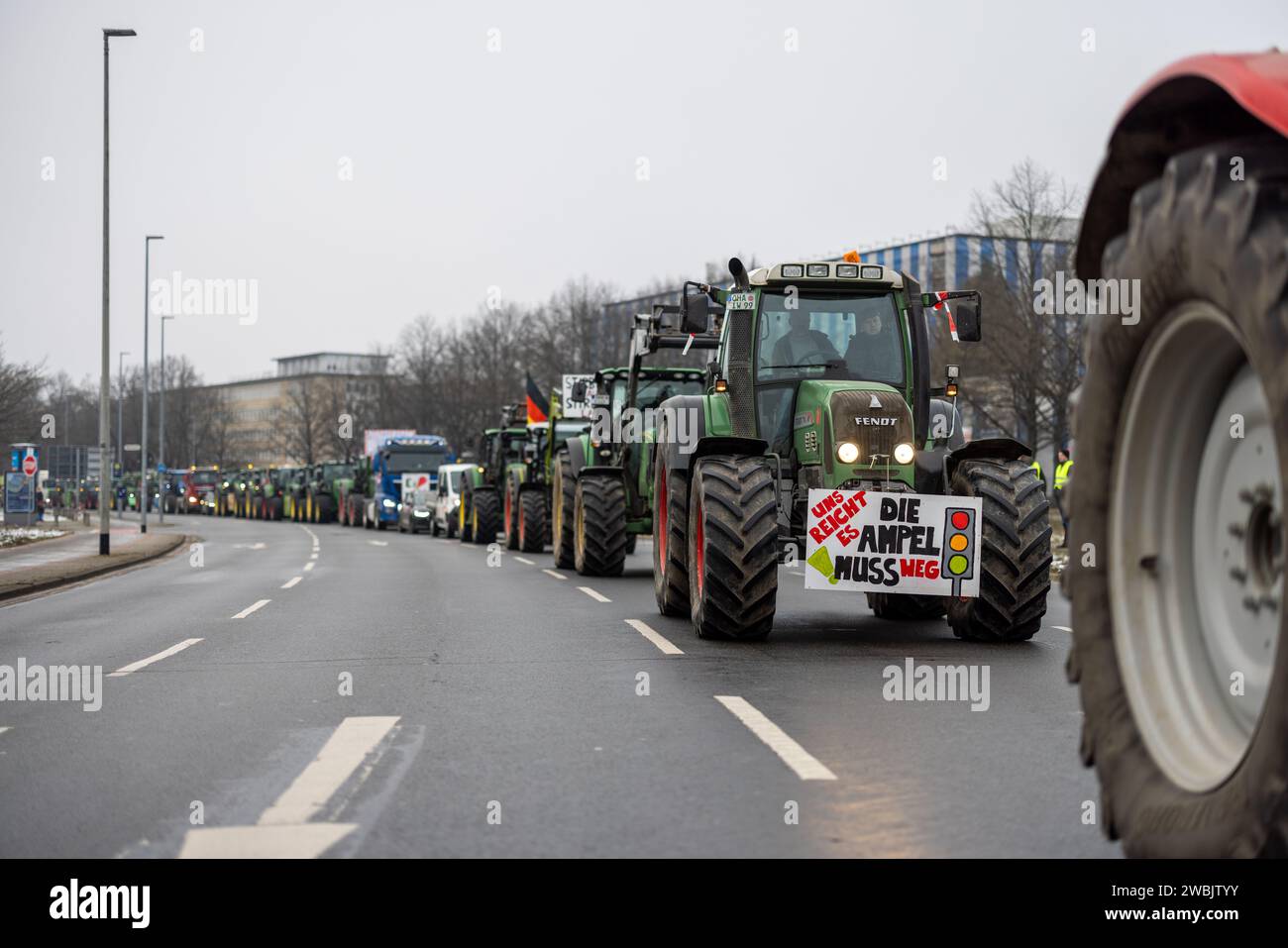 Hannover, Lower Saxony, Germany - 11 January 2024: Farmer protests in ...