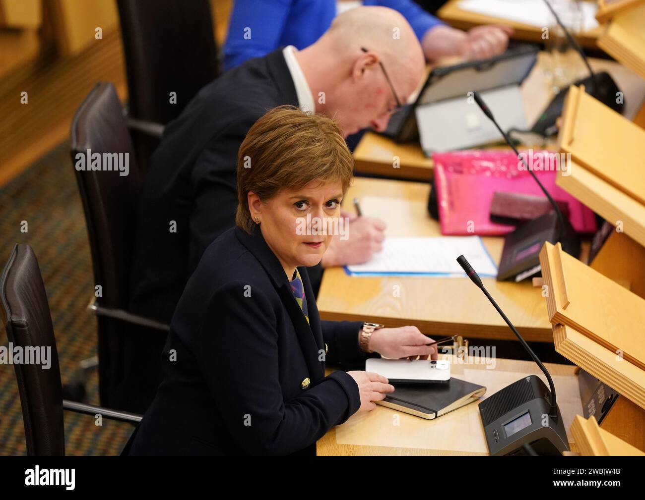 Nicola Sturgeon MSP and John Swinney MSP during First Minster's ...