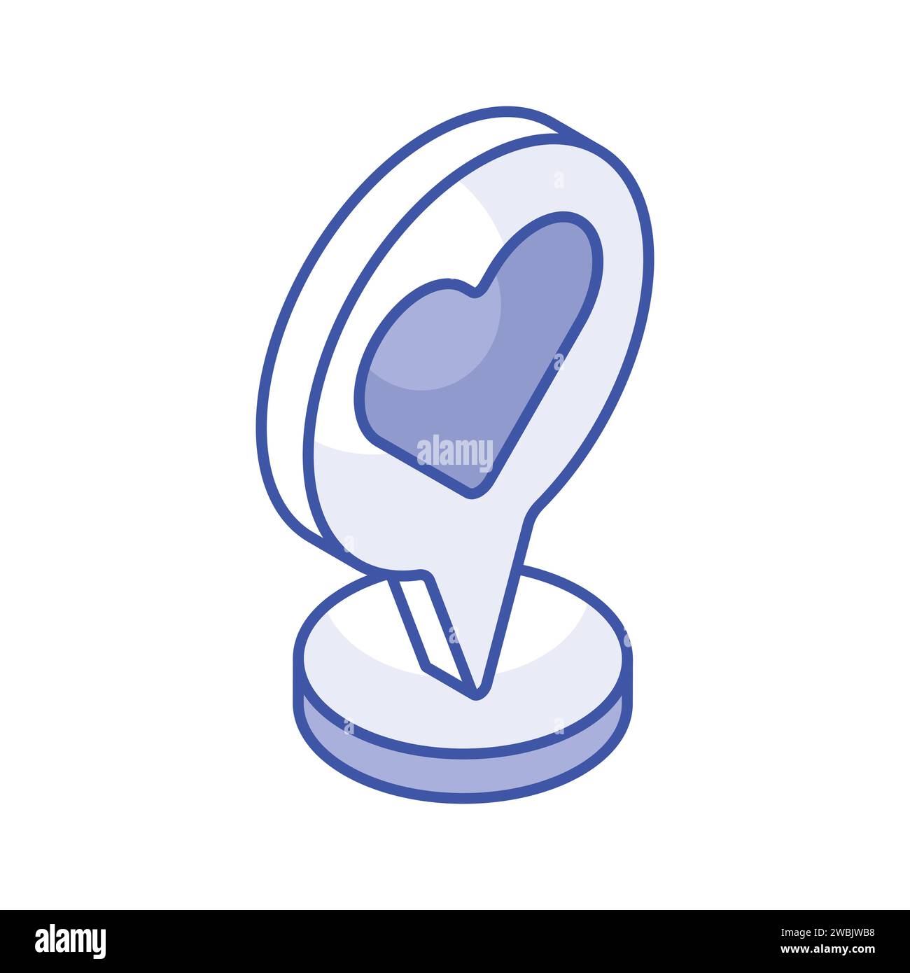 Heart symbol inside location pin showing concept icon of romantic place ...