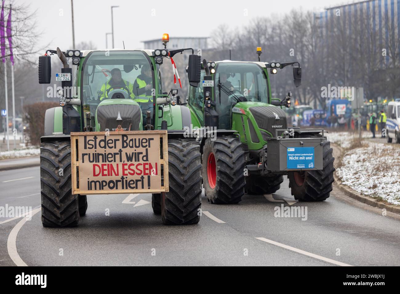 Hannover, Lower Saxony, Germany - 11 January 2024: Farmer protests in ...