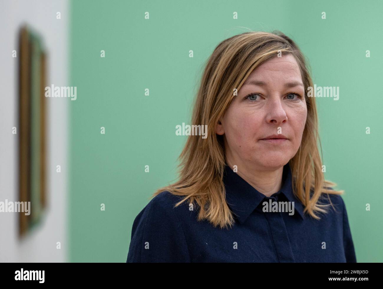 Chemnitz, Germany. 11th Jan, 2024. Anja Richter, curator of the ...