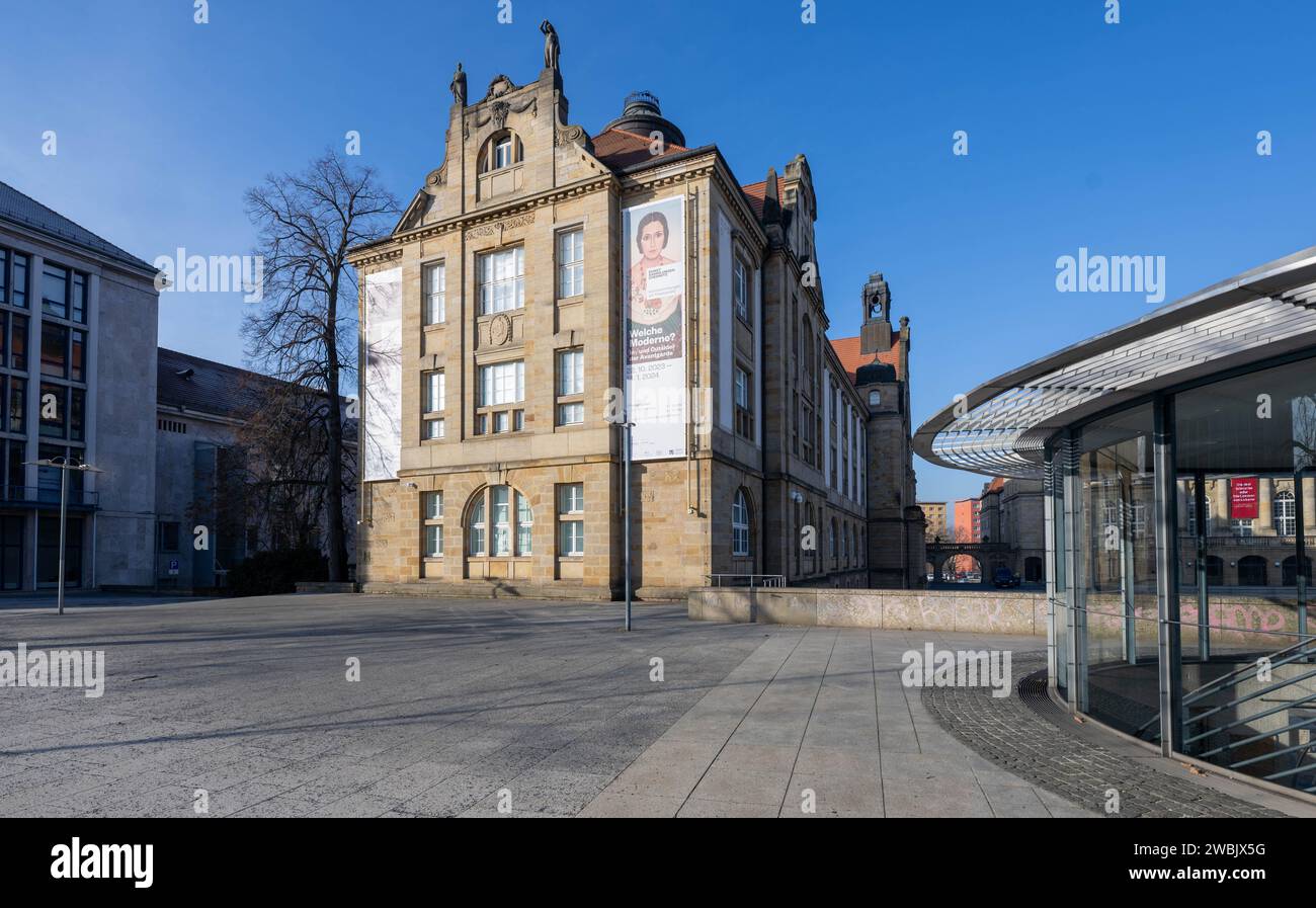 Chemnitz, Germany. 11th Jan, 2024. View of the Kunstsammlungen Chemnitz ...