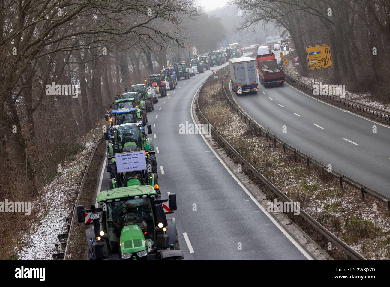 Hannover, Lower Saxony, Germany - 11 January 2024: Farmer protests in ...