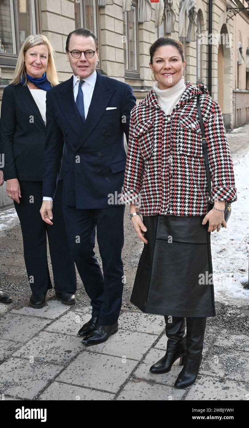 Stockholm, Sweden. 11th Jan, 2024. Sweden's Crown Princess Victoria and ...