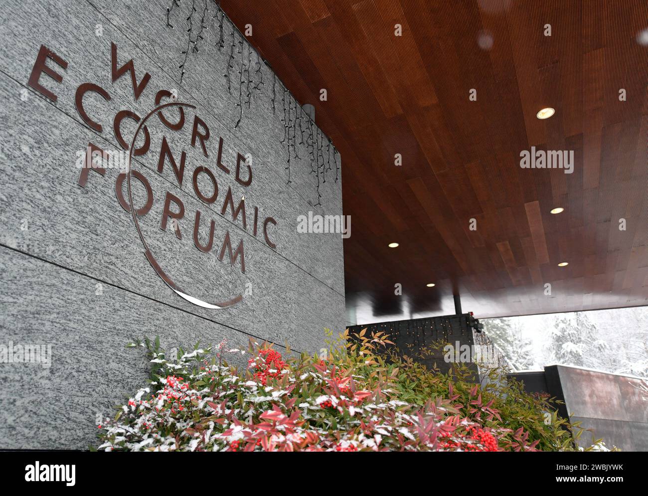 Geneva, Switzerland. 9th Jan, 2024. A logo of the World Economic Forum ...