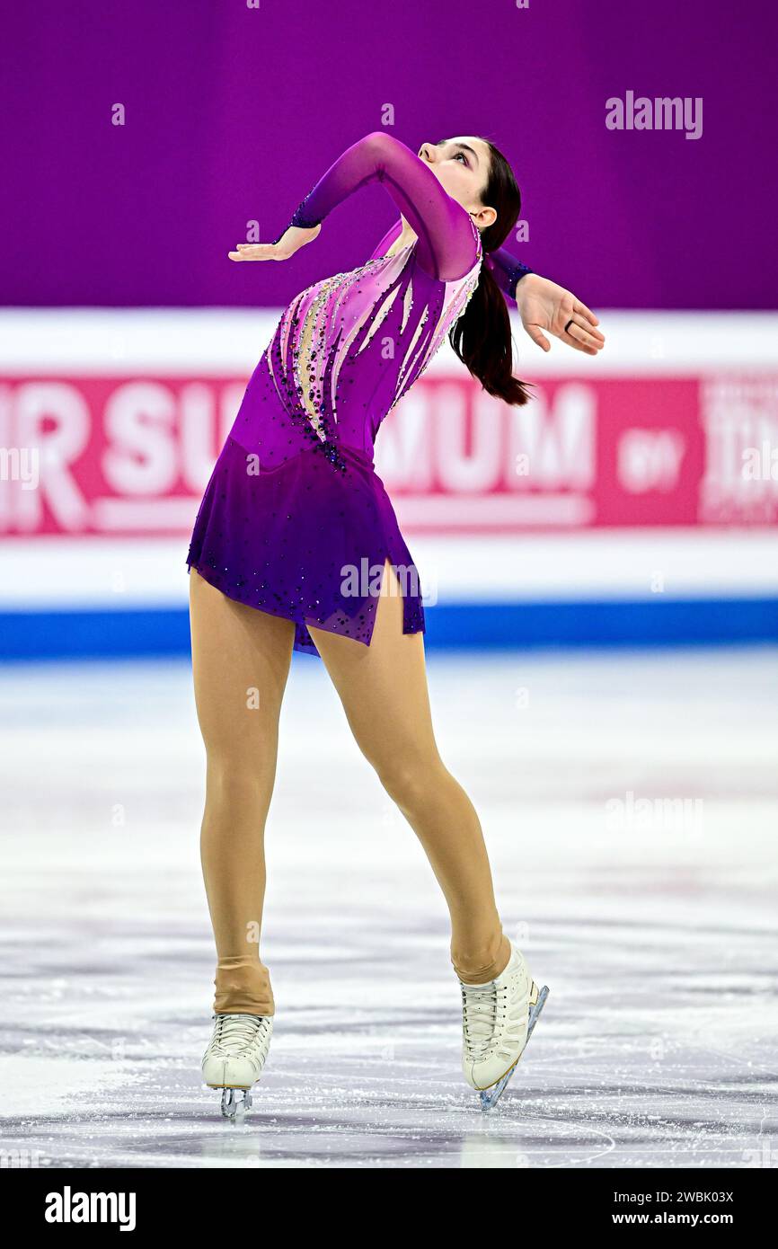 Regina SCHERMANN (HUN), during Women Short Program, at the ISU European ...