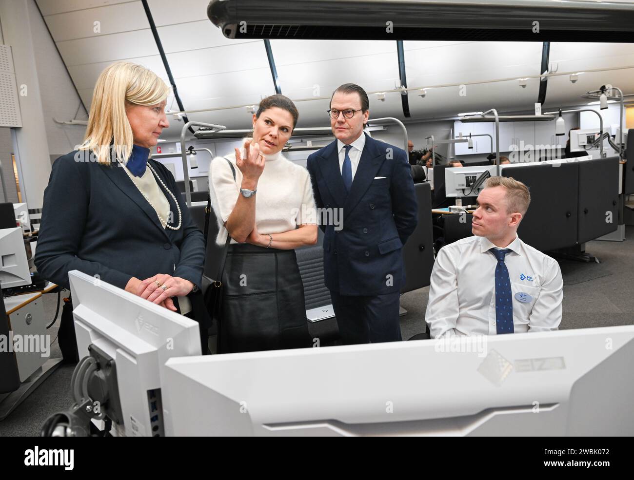 Sweden's Crown Princess Victoria and Prince Daniel visits SOS Alarm in ...