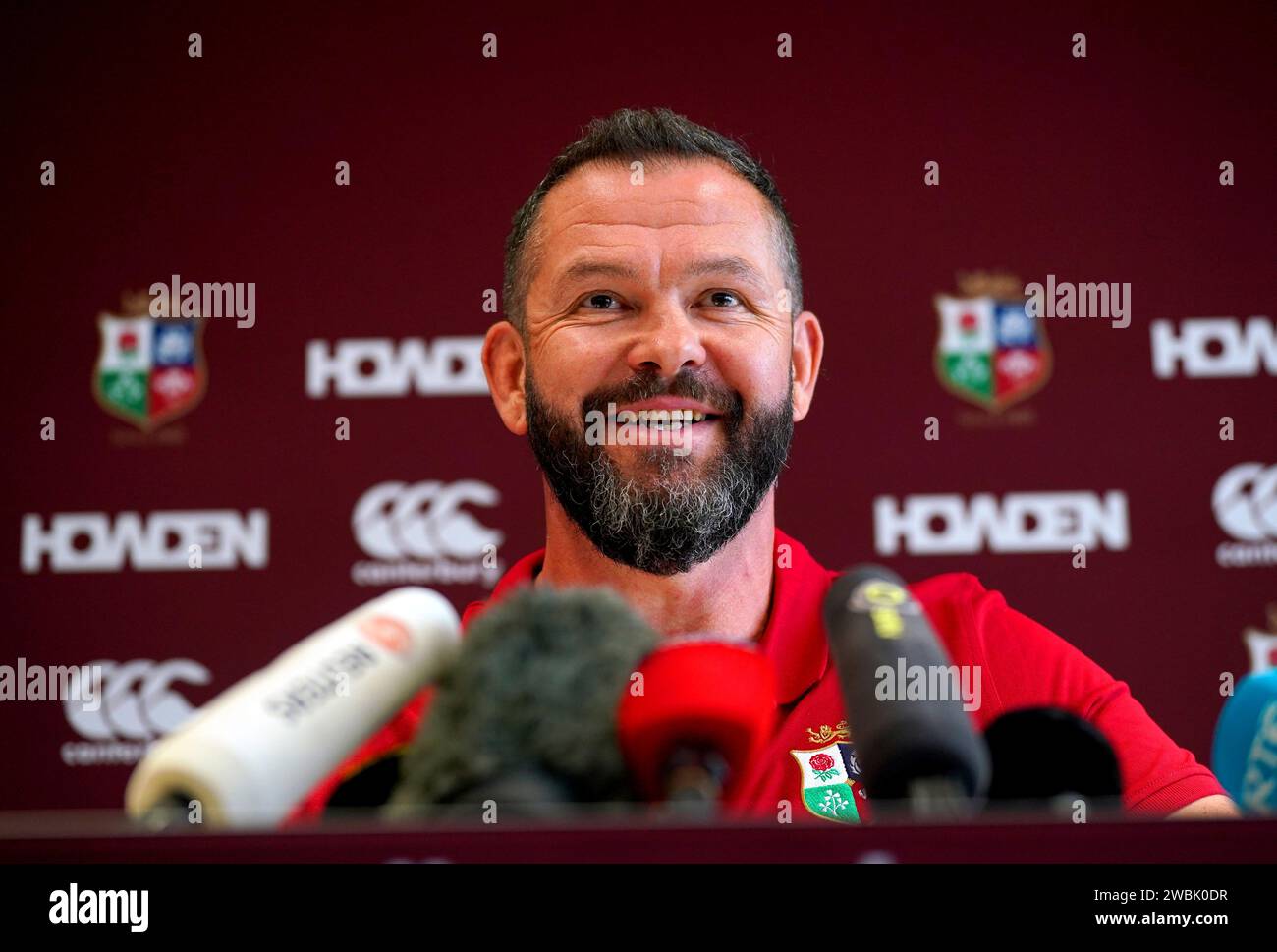Andy Farrell during the British and Irish Lions Head Coach announcement ...