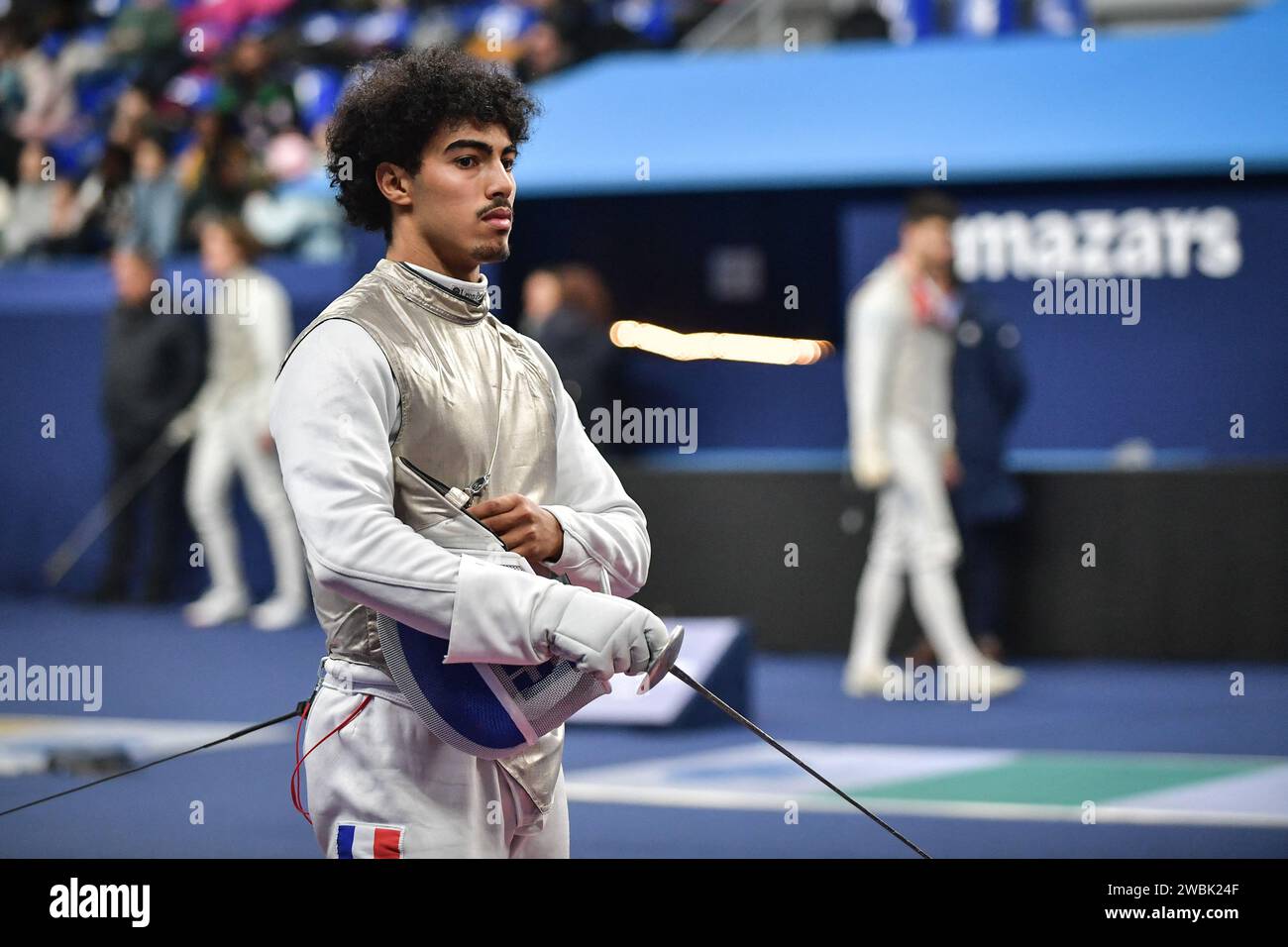 Paris, France. 11th Jan, 2024. France's foilist ANAS ANANE looks on ...