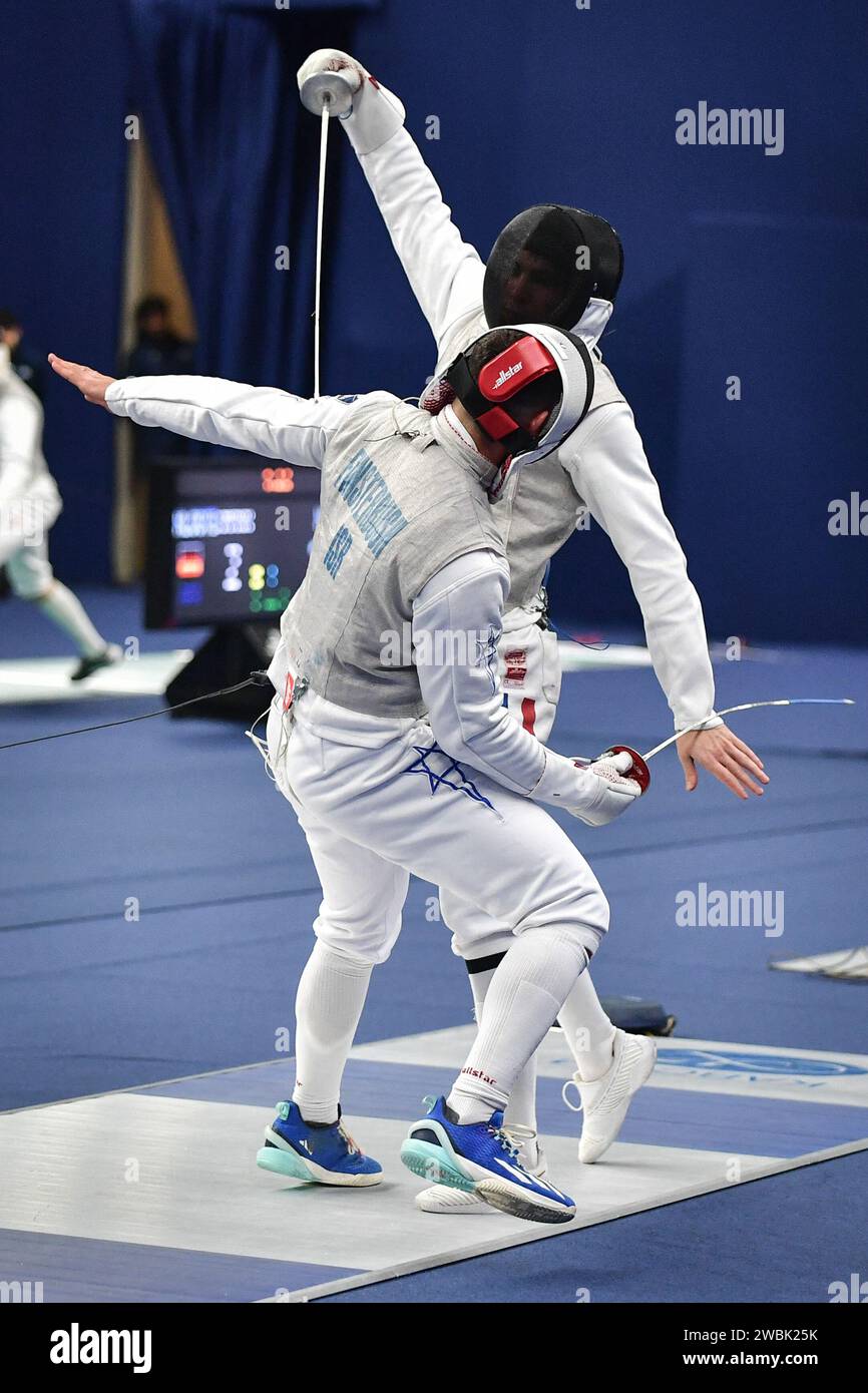 Paris, France. 11th Jan, 2024. France's foilist CONSTANT ROGER (R ...