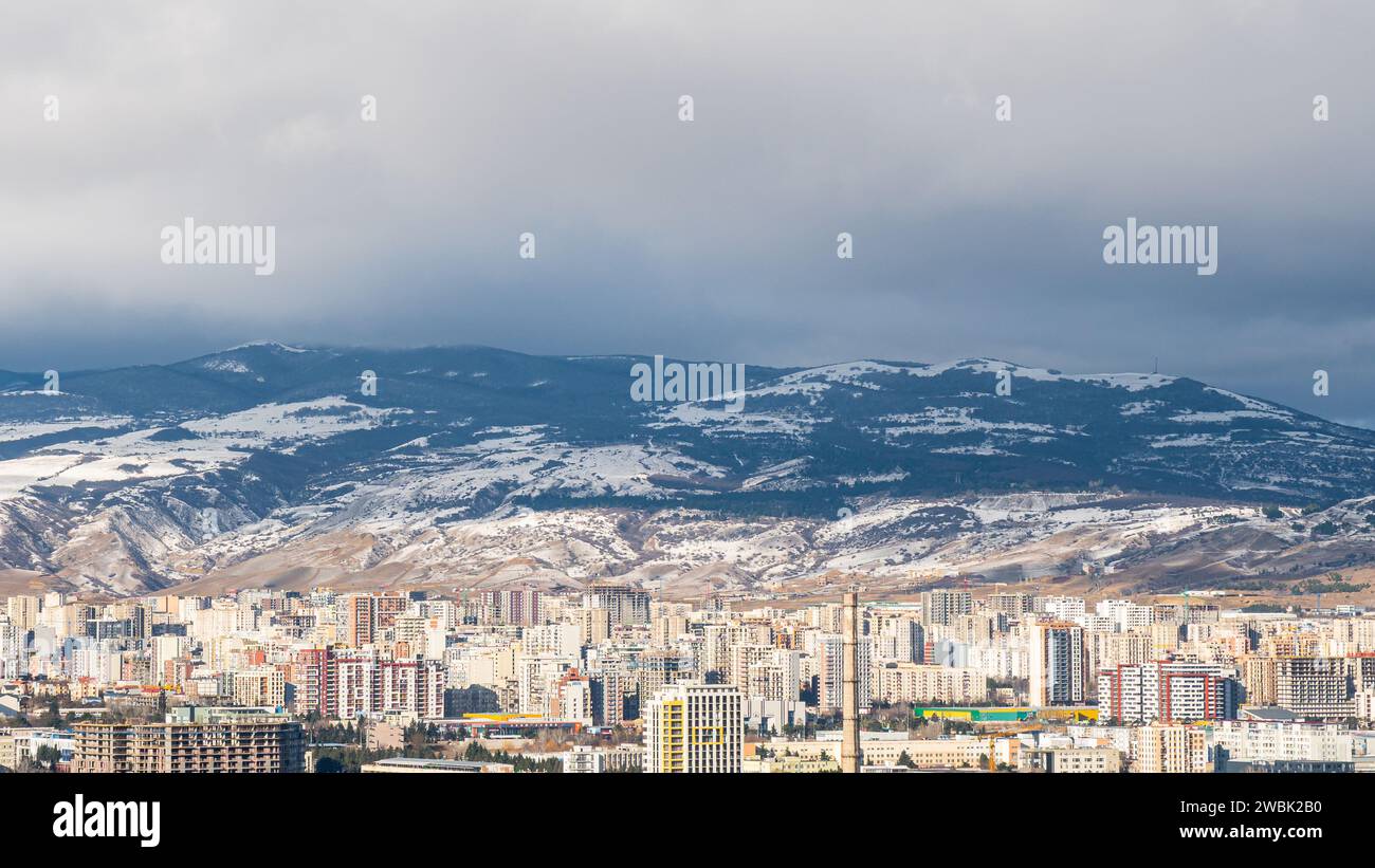 Residential area of Tbilisi, multi-storey buildings in Gldani Stock ...