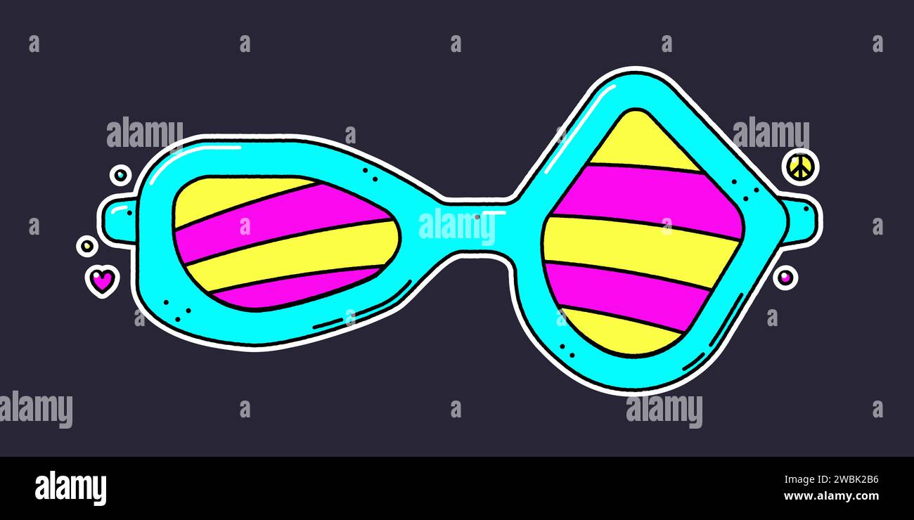 Groovy heart star retro Stock Vector Images - Alamy