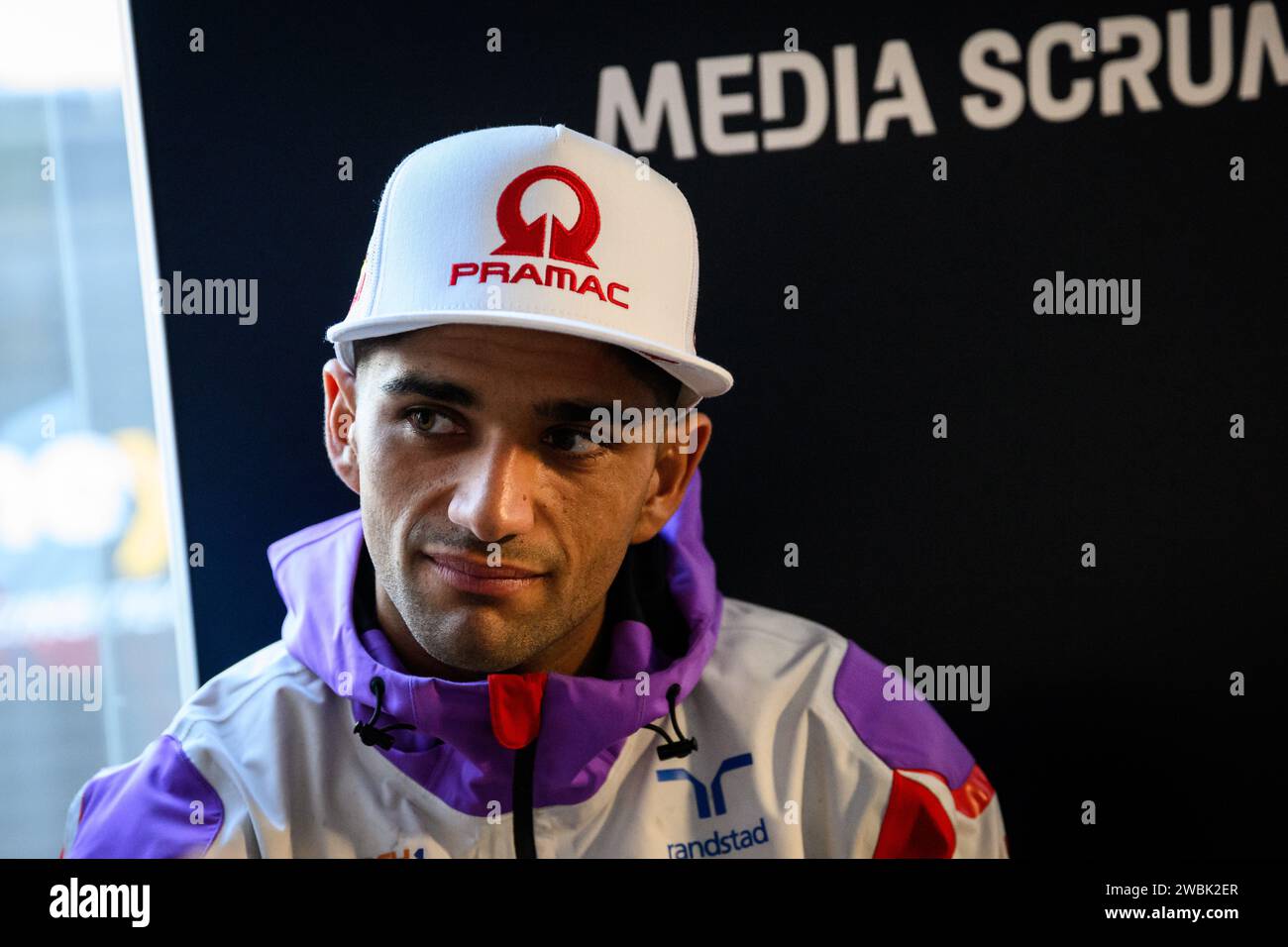 Portrait of Spanish MotoGP rider Jorge Martin of the Pramac Racing team ...