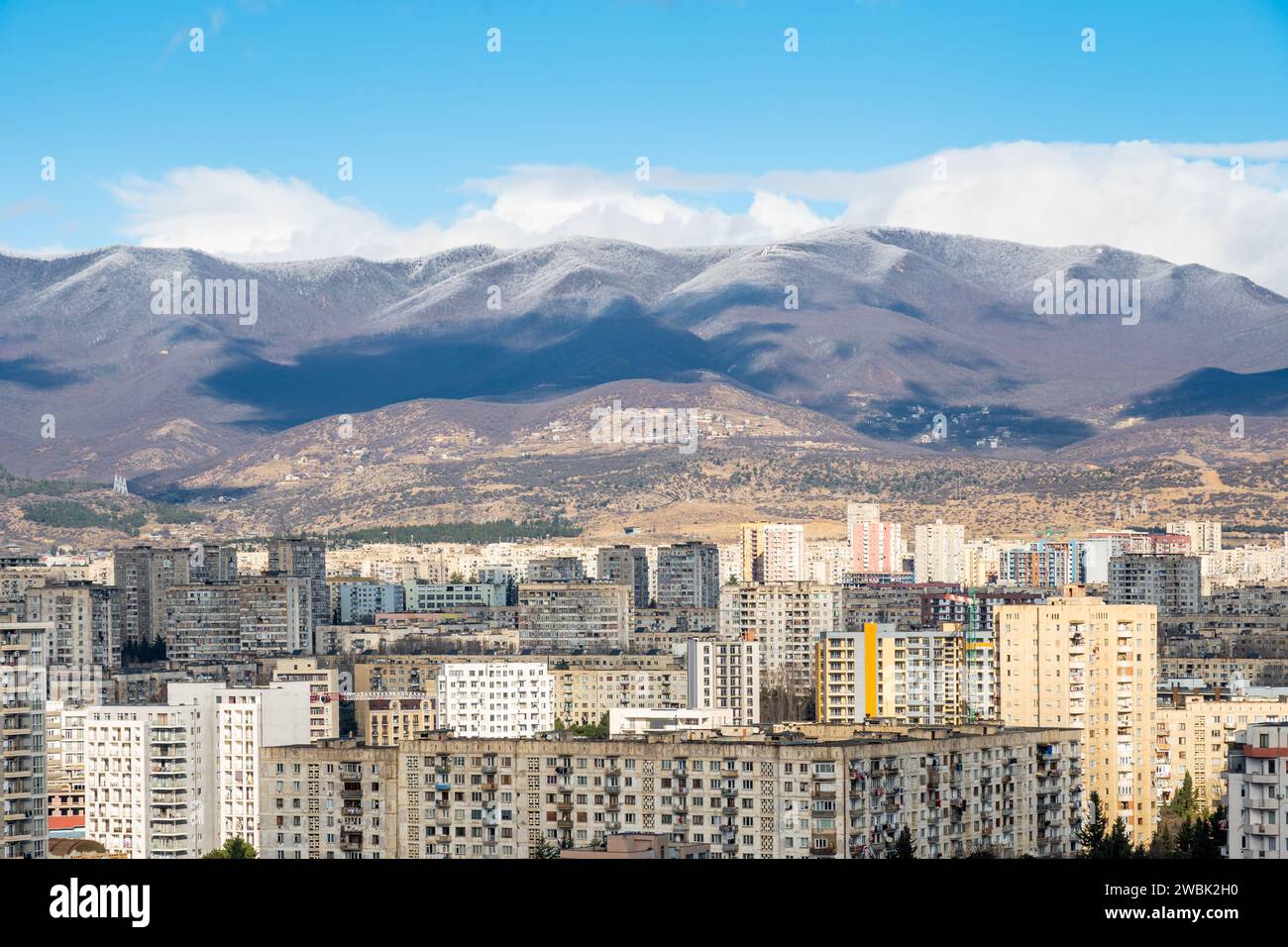 Residential area of Tbilisi, multi-storey buildings in Gldani Stock ...