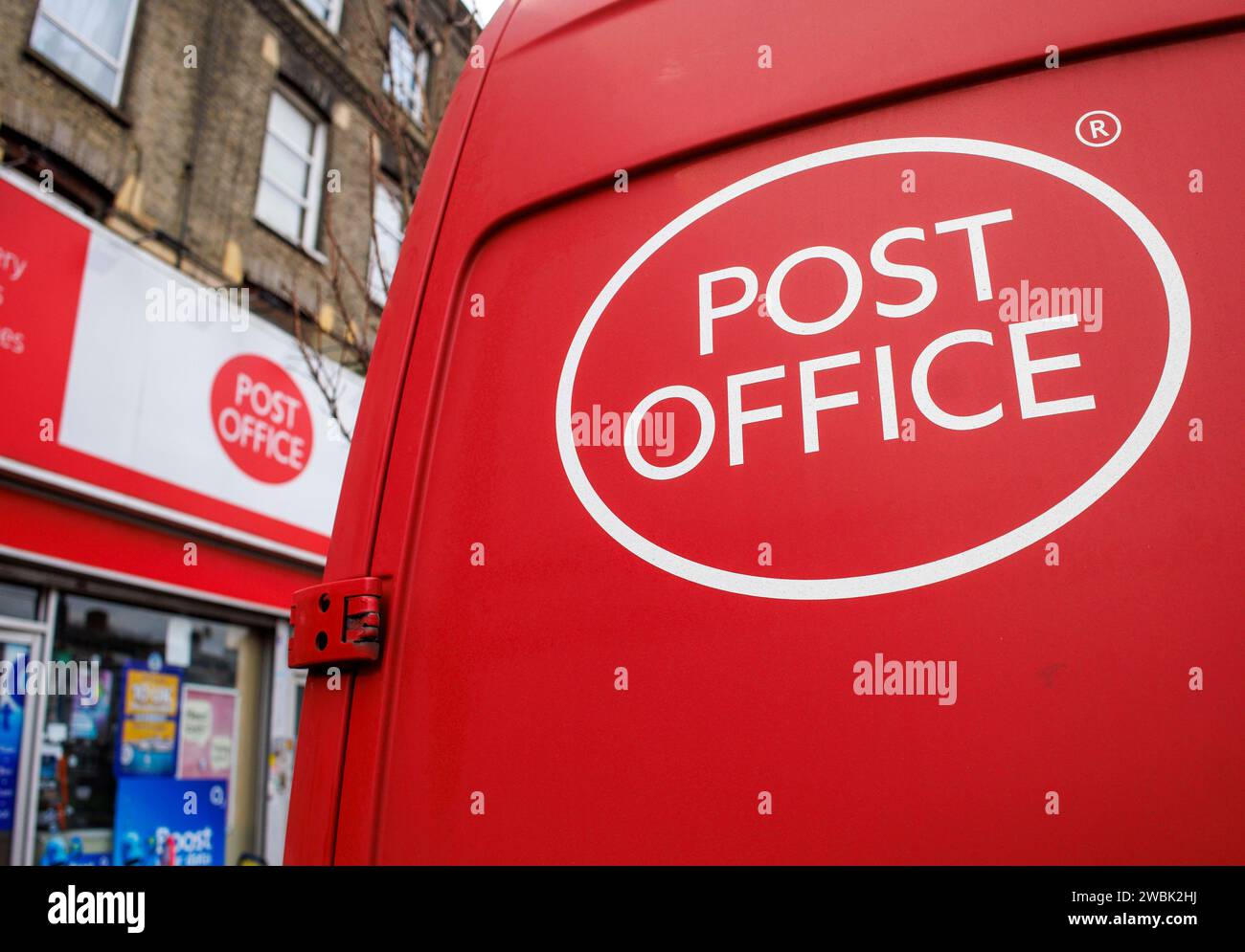 London, UK. 11th Jan, 2024. A Post Office van outside a Post Office ...