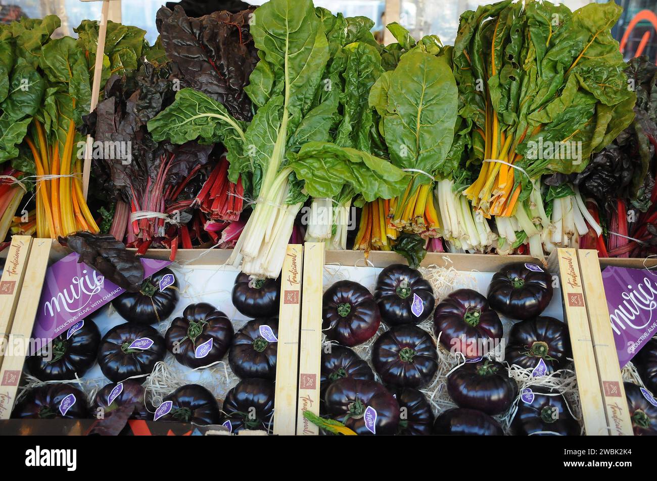 Copenhagen, Denmark /11 January 2024/Shoppers at farmers market or ...