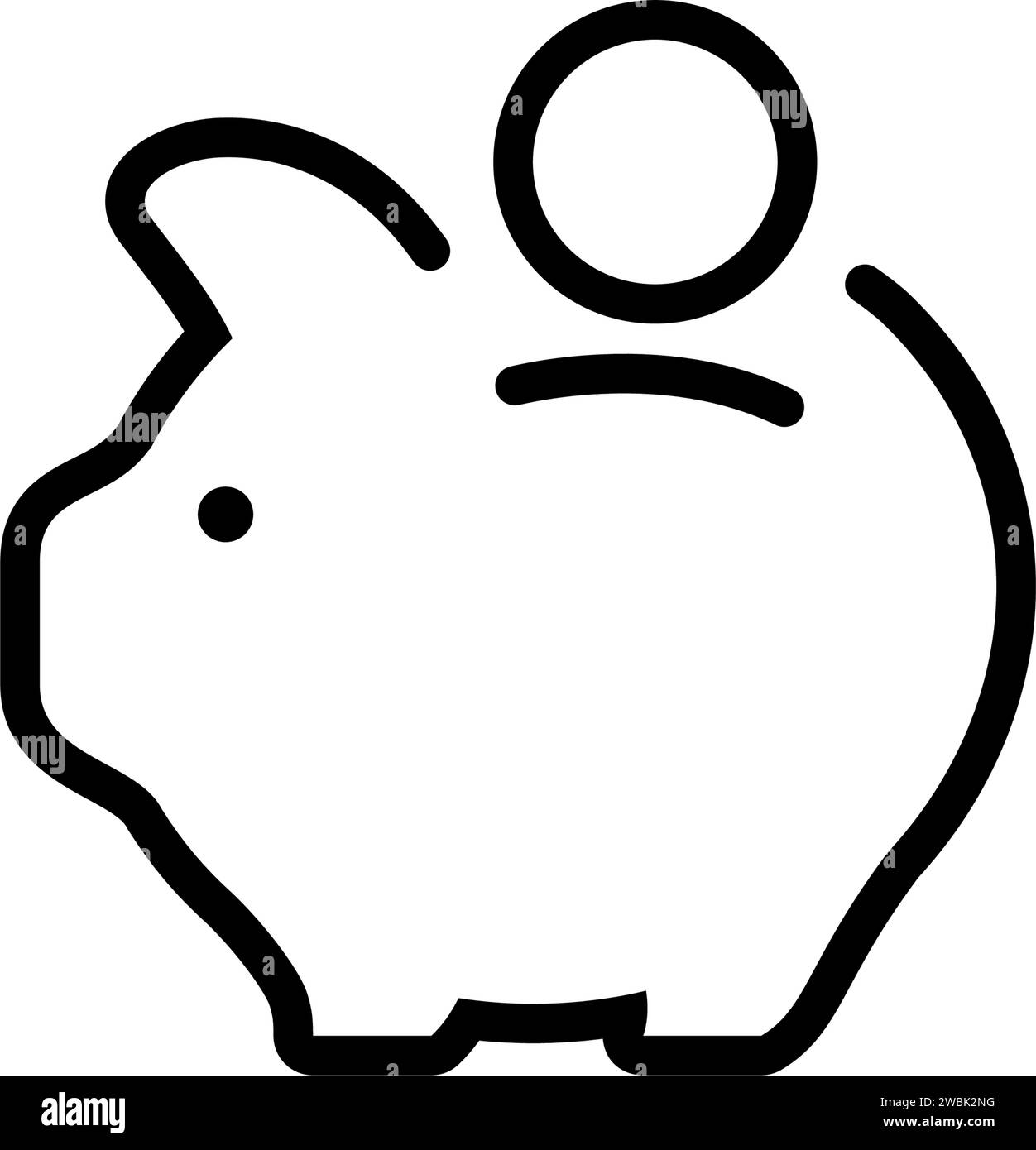 piggy bank icon with coin symbol, made in line style Stock Vector Image ...