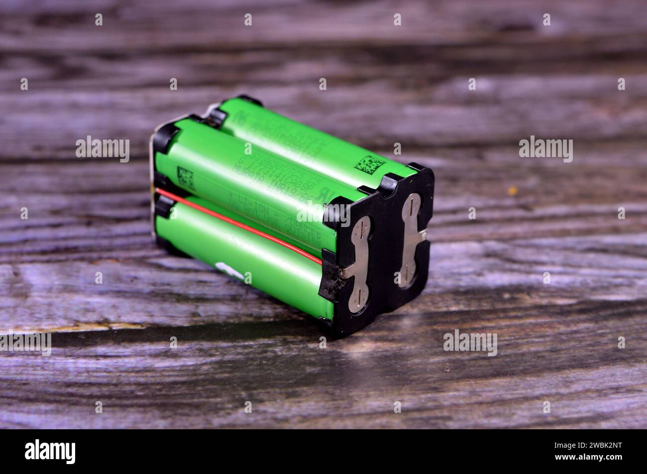 Cairo, Egypt, January 9 2024: 18650 battery pack cells, cylindrical ...