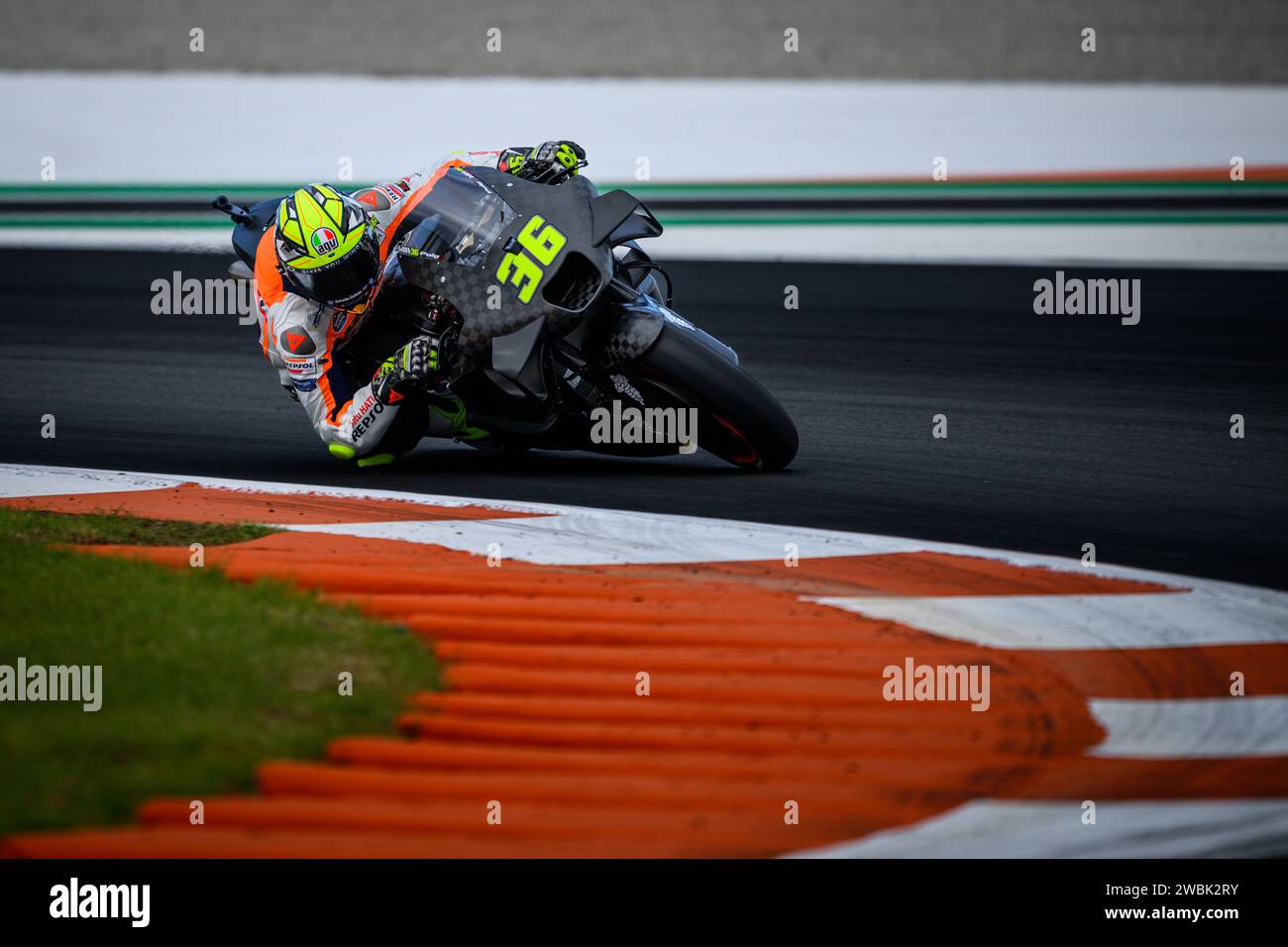 Spanish MotoGP rider Joan Mir training at Test 2024 on the HRC Repsol ...