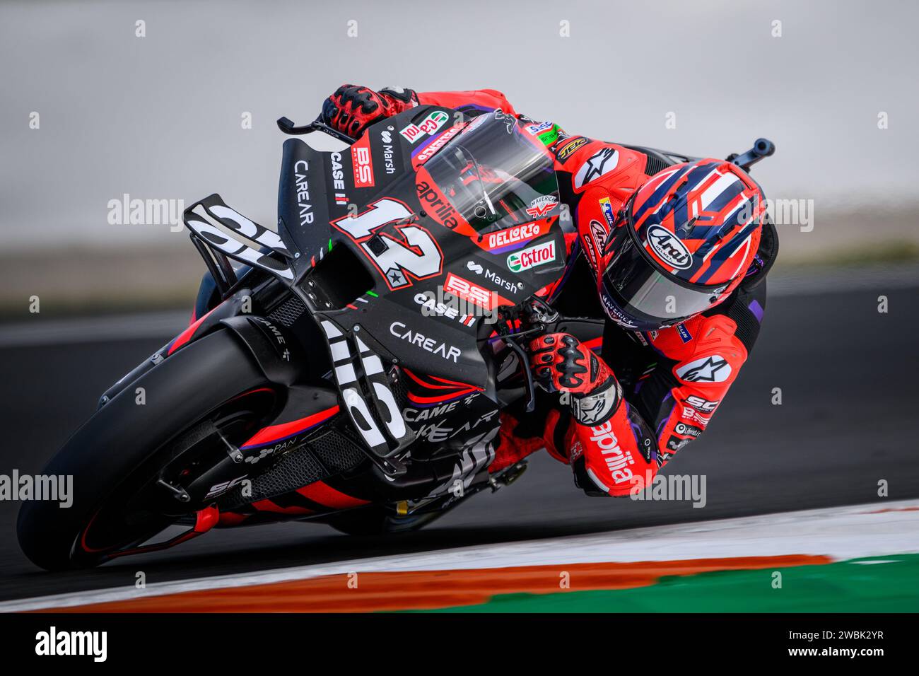 Spanish MotoGP rider Maverick Vinales training at Test 2024 on the ...