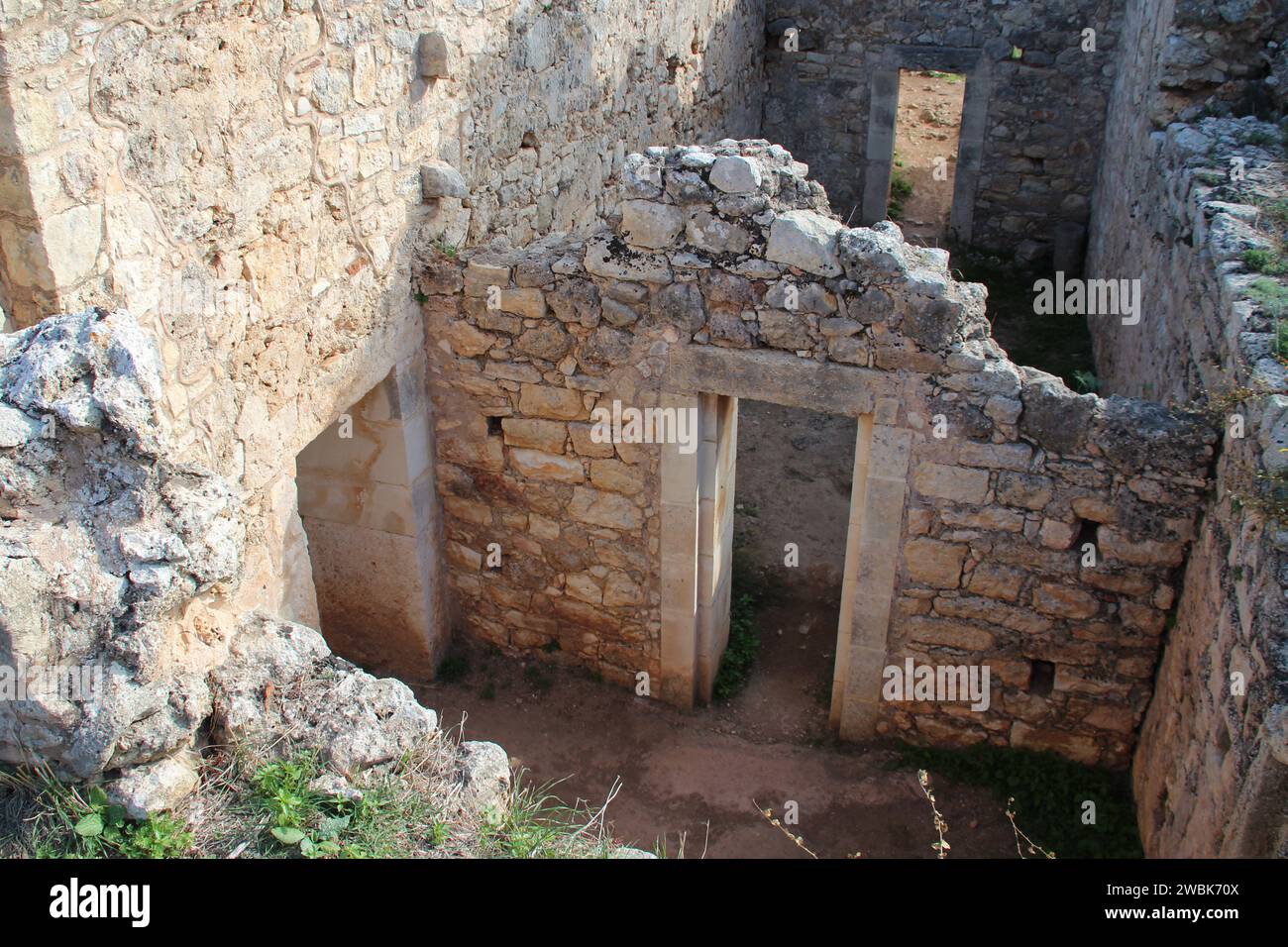 ruined roman bath in the ancient city of aptera in crete in greece ...