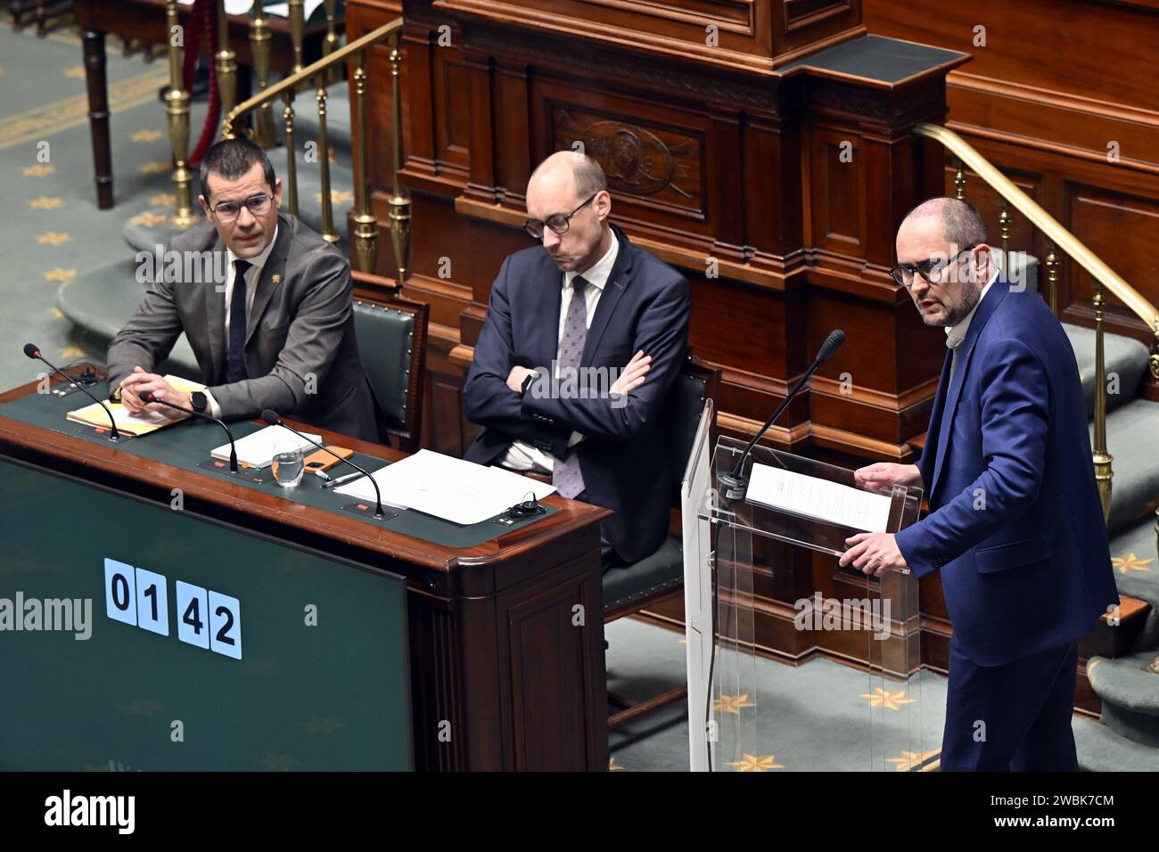 Brussels, Belgium. 11th Jan, 2024. N-VA's Sander Loones, Vice-prime ...