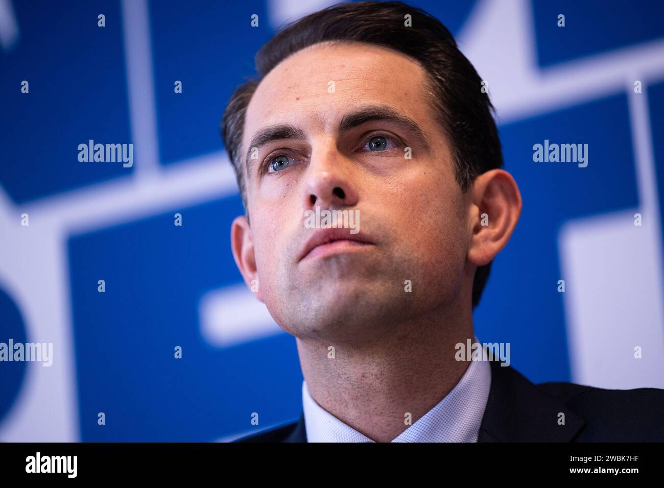 Brussels, Belgium. 11th Jan, 2024. Vlaams Belang chairman Tom Van ...