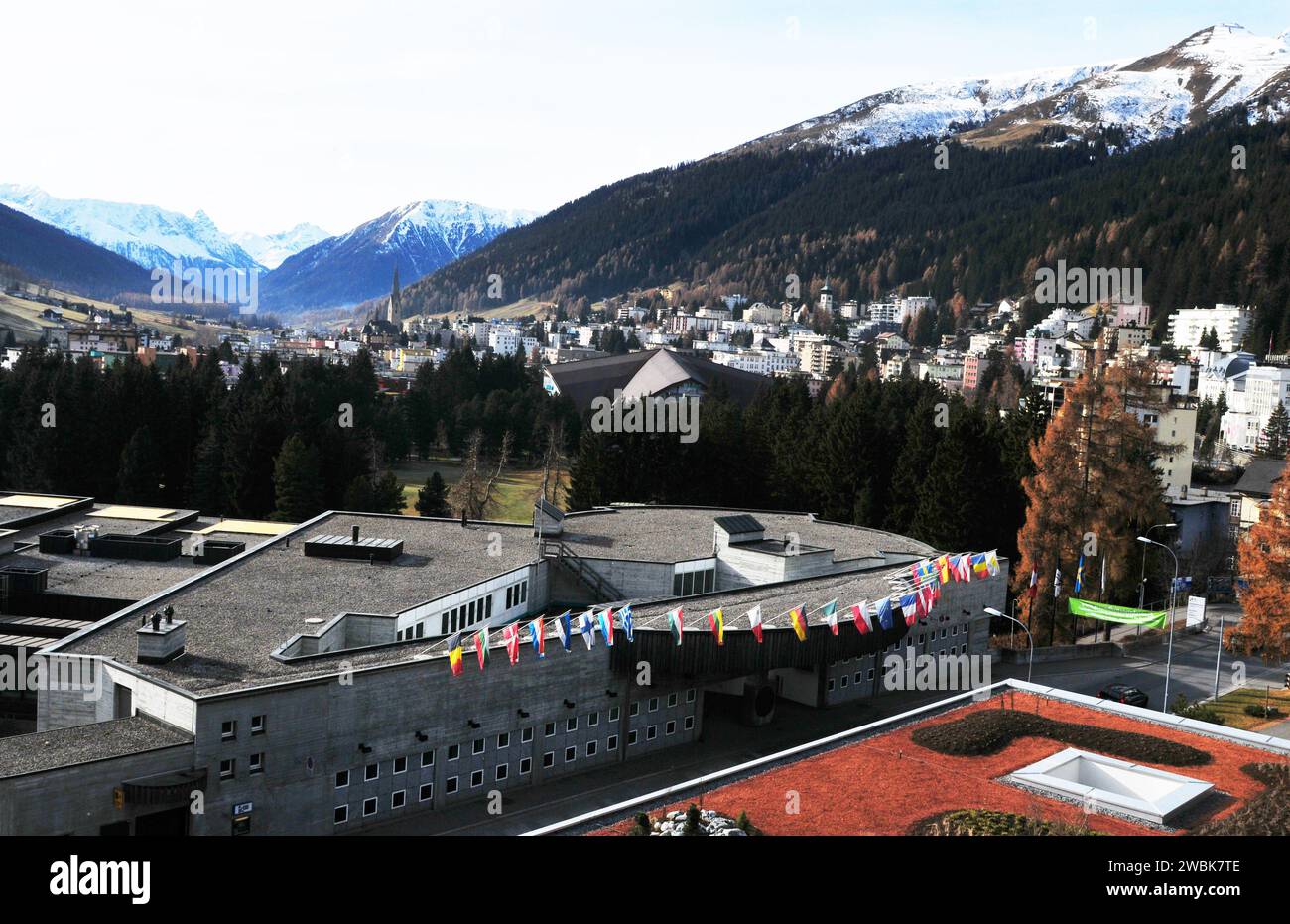 The WEF Congress-Center of Davos, Europe's highest city in the Swiss ...
