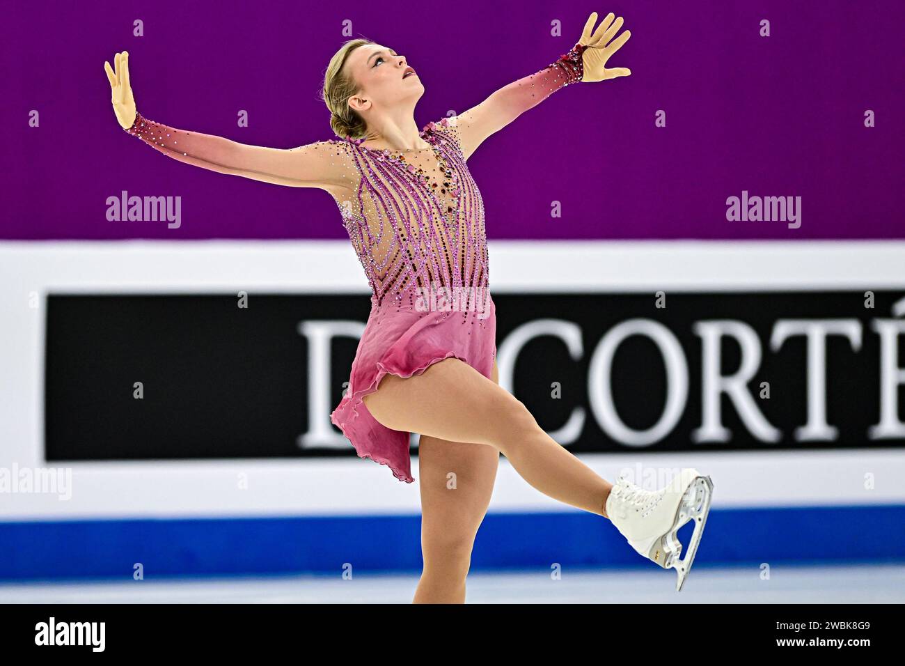 Emmi PELTONEN (FIN), during Women Short Program, at the ISU European Figure Skating ...