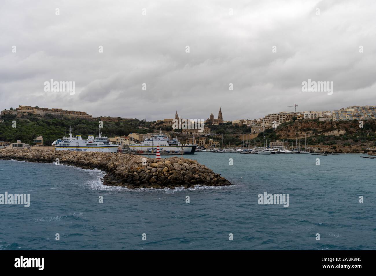 Mgarr, Malta - 18 December, 2023: view of the harbour and port of Mgarr ...