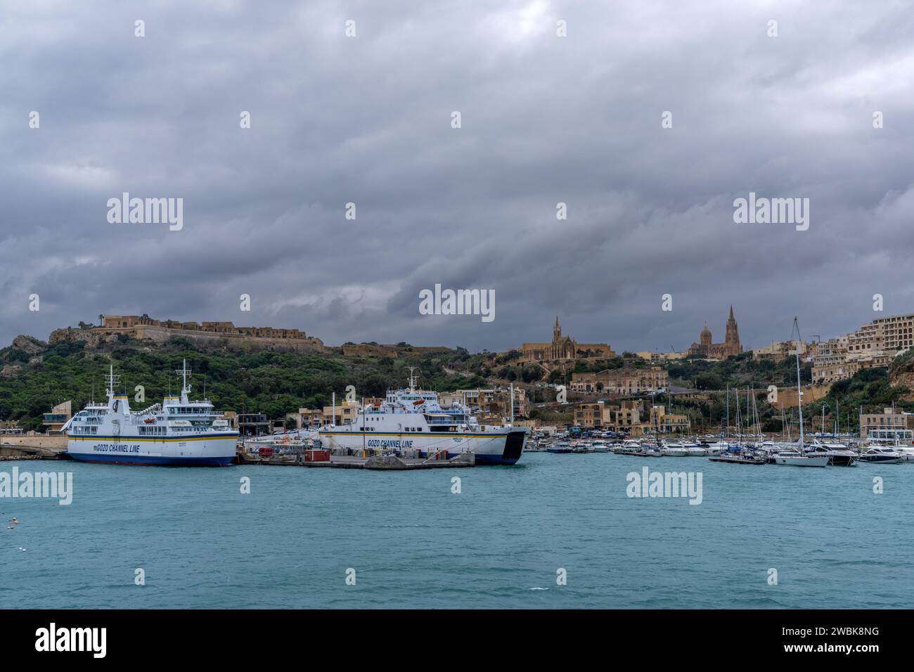 Mgarr, Malta - 18 December, 2023: view of the harbour and port of Mgarr ...
