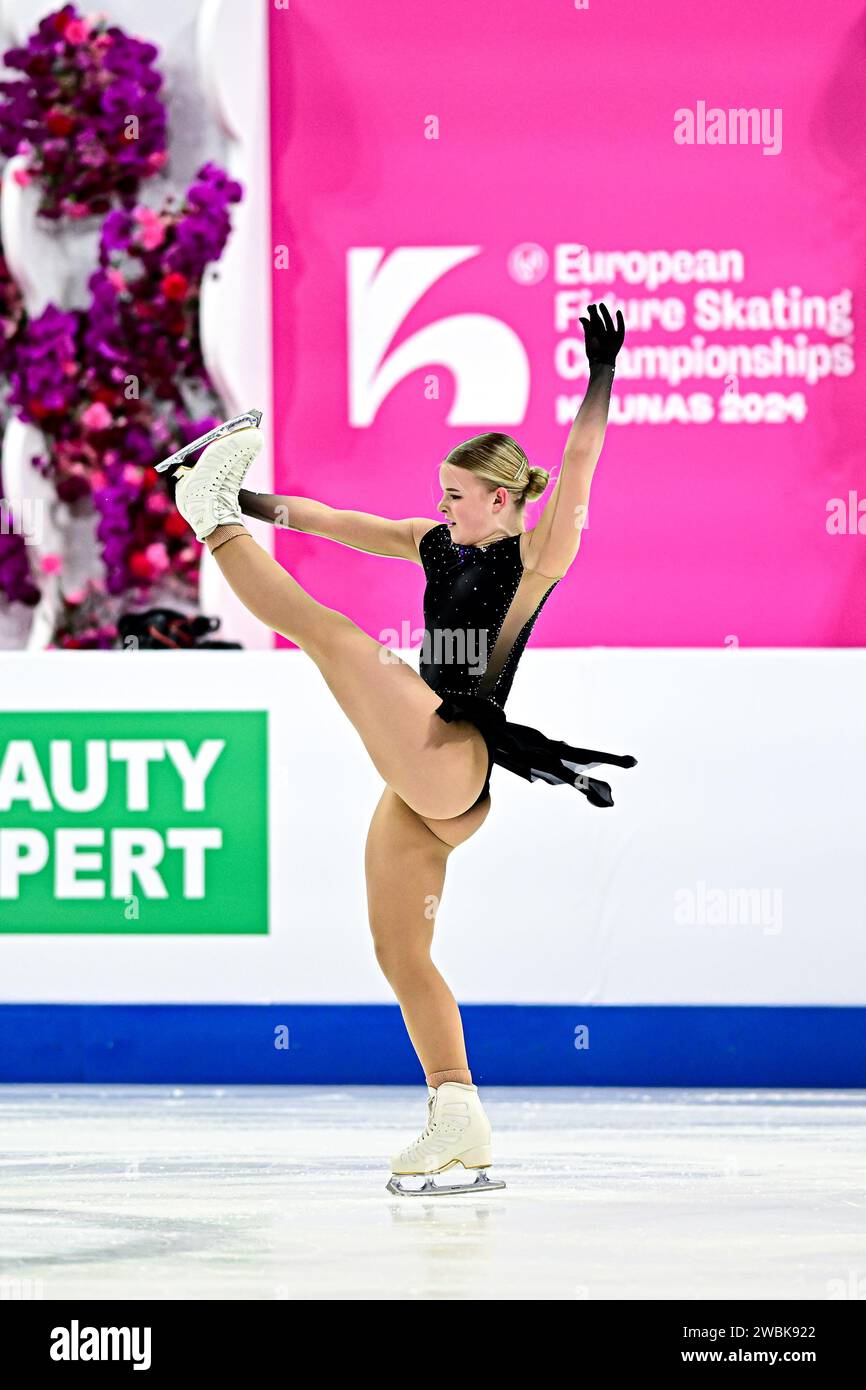 Nella PELKONEN (FIN), during Women Short Program, at the ISU European Figure Skating ...