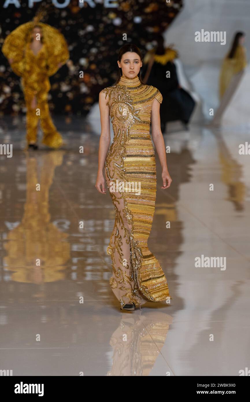 Harbin, China's Heilongjiang Province. 11th Jan, 2024. A model presents ...