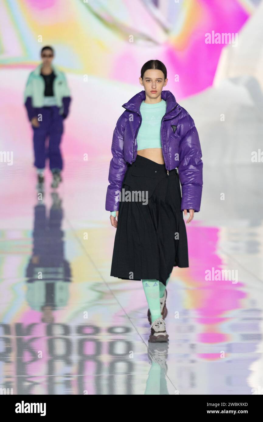 Harbin, China's Heilongjiang Province. 11th Jan, 2024. A model presents ...