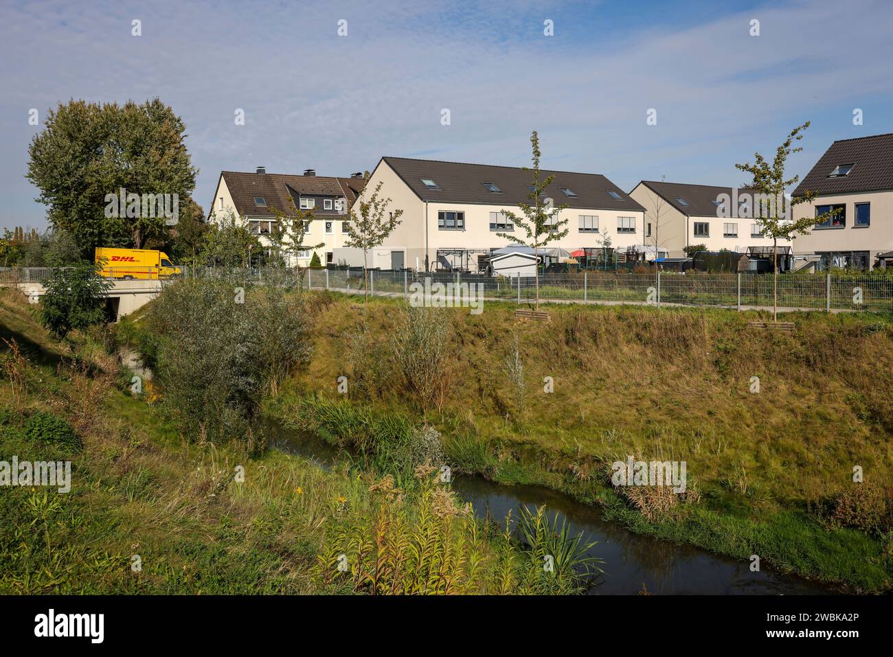 Recklinghausen, North Rhine-Westphalia, Germany, renaturalized Hellbach ...