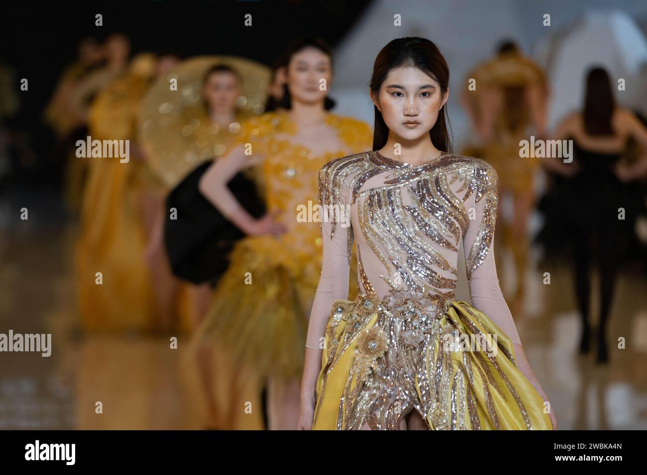 Harbin, China's Heilongjiang Province. 11th Jan, 2024. Models present ...