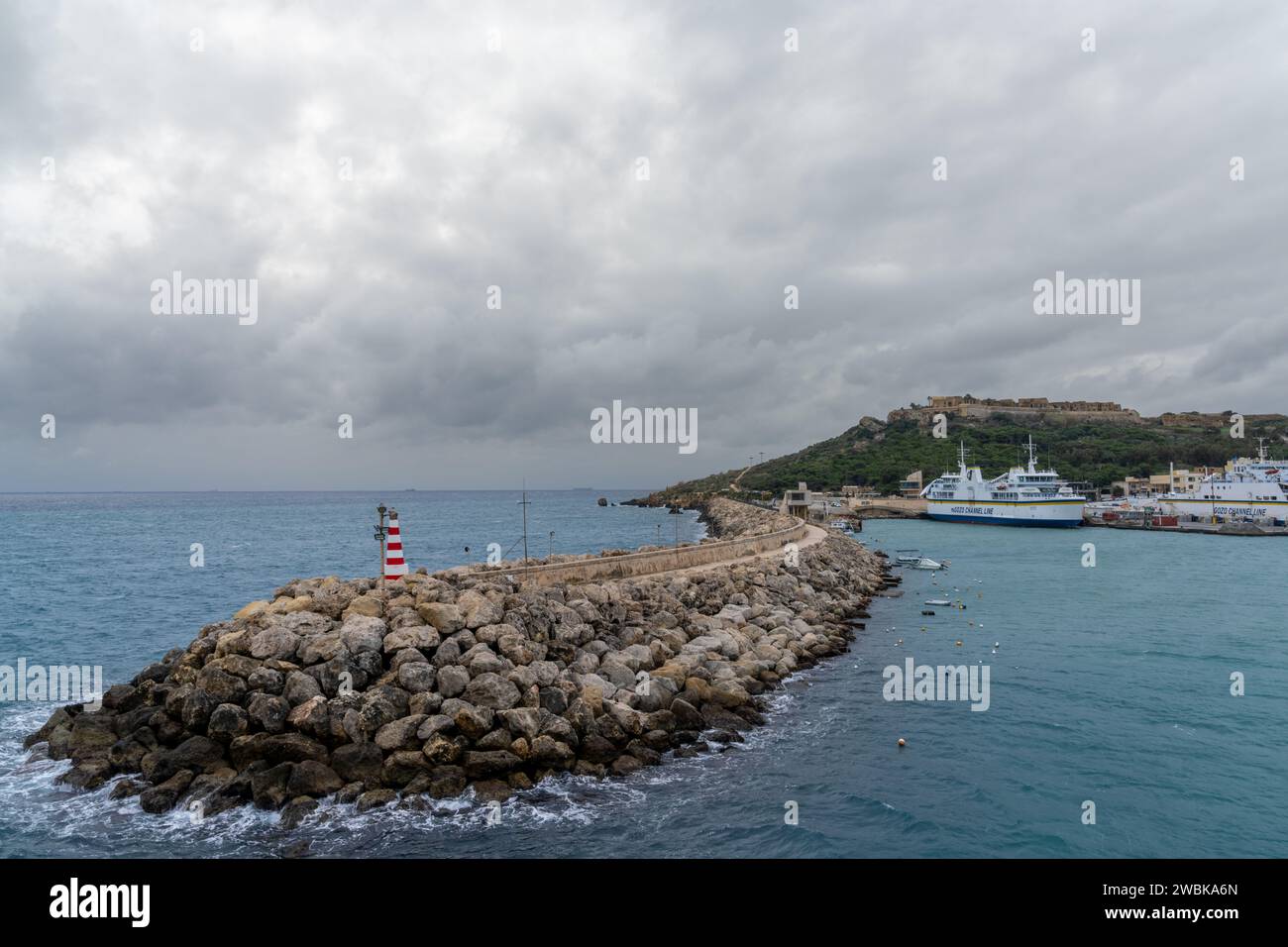 Mgarr, Malta - 18 December, 2023: view of the harbour and port of Mgarr ...