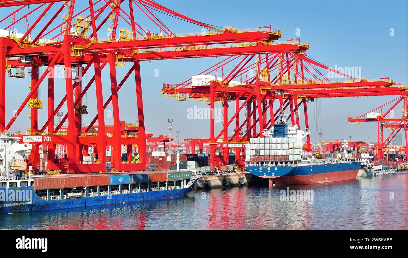 Jinan. 10th Jan, 2024. A drone photo taken on Jan. 10, 2024 shows the ...