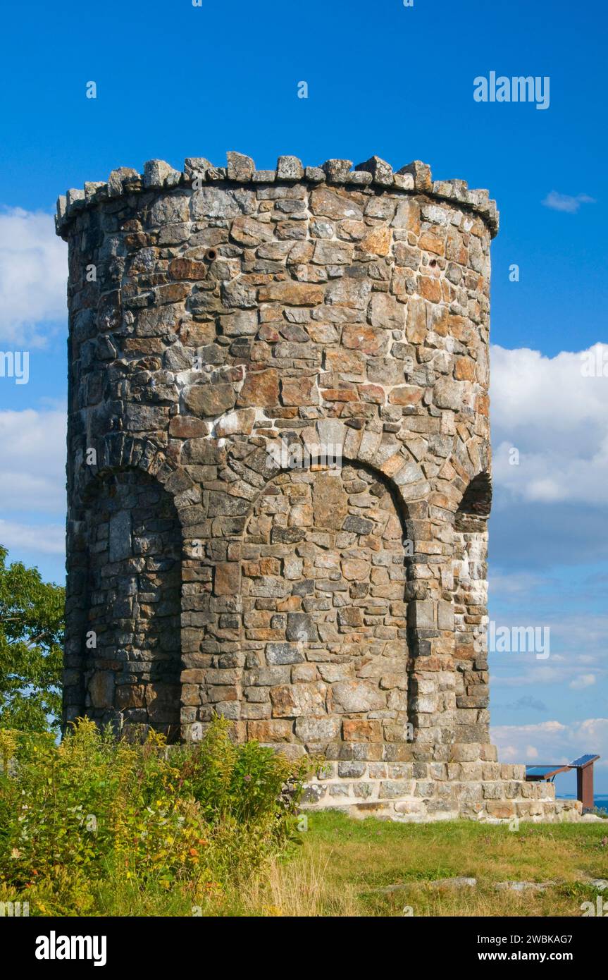 Mt Battie Stone Tower, Camden Hills State Park, Maine Stock Photo - Alamy