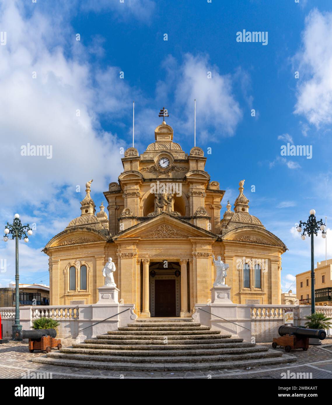 Xaghra, Malta - 20 December, 2023: view of the Nadur Parish Church on ...