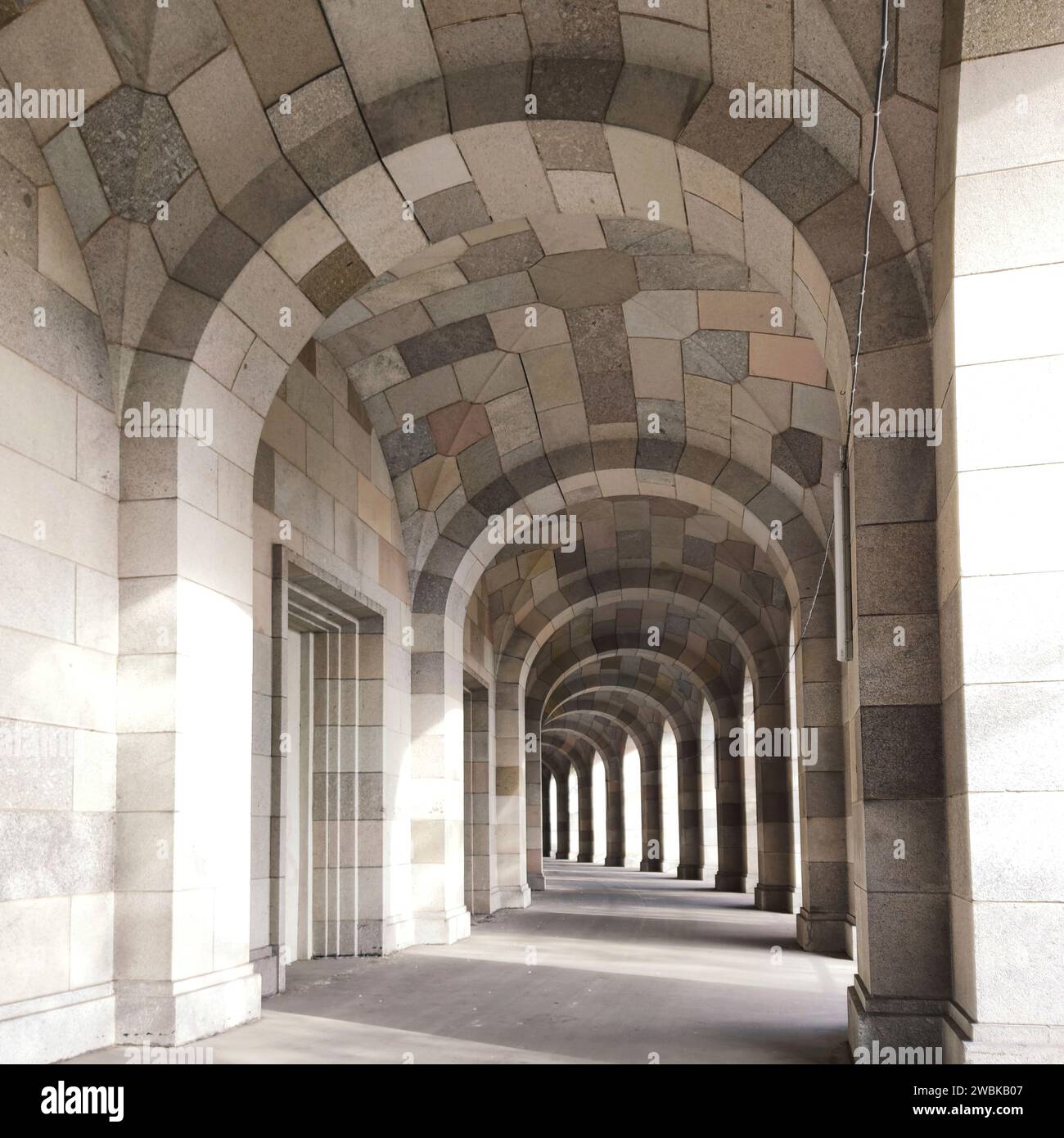 Arcade built from granite blocks, Congress Hall on the Nazi Party Rally ...