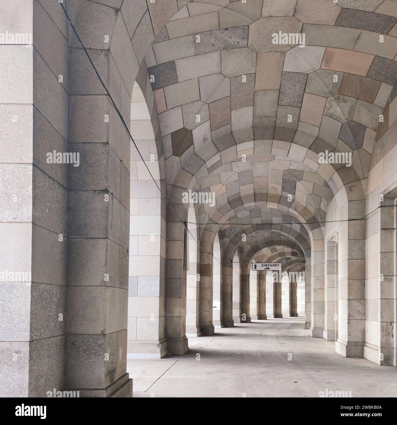 Arcade built from granite blocks, Congress Hall on the Nazi Party Rally ...