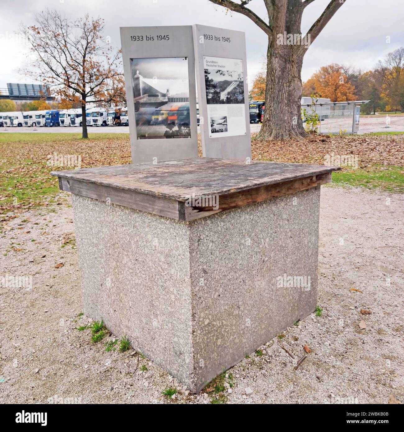 Foundation stone for the German Stadium on the Nazi Party Rally Grounds ...