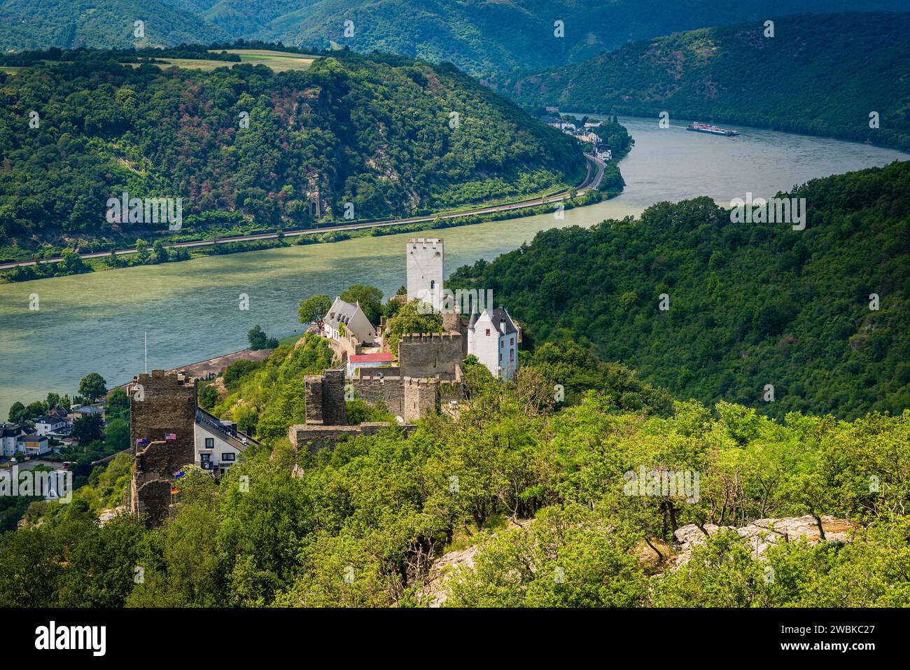 Hostile brothers, two castles near Kamp-Bornhofen on the Middle Rhine ...