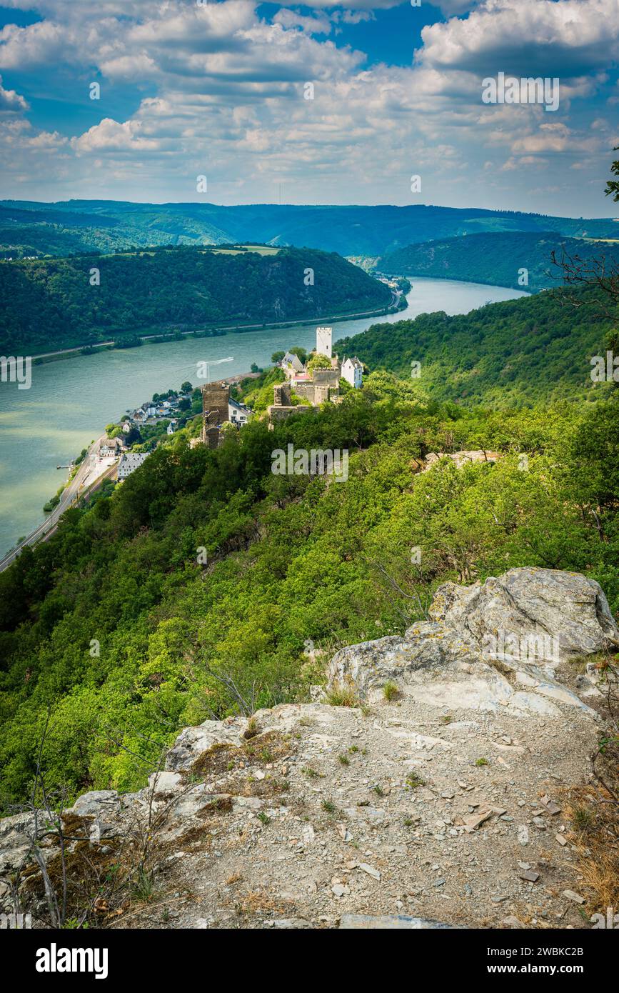 Hostile brothers, two castles near Kamp-Bornhofen on the Middle Rhine ...