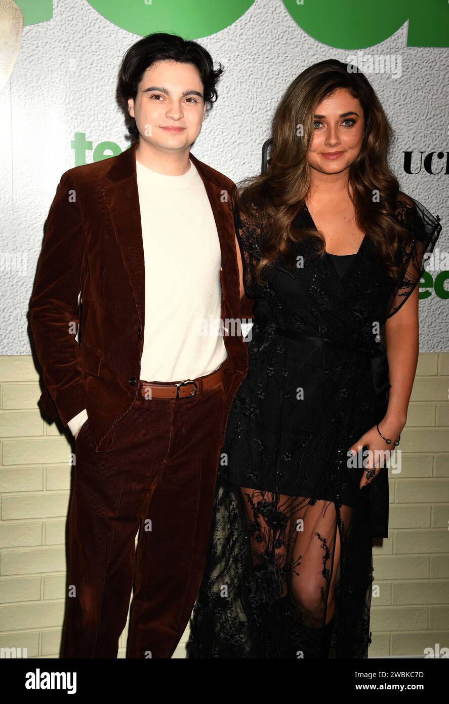 LOS ANGELES, CALIFORNIA - JANUARY 10: (L-R) Max Burkholder and Giorgia ...