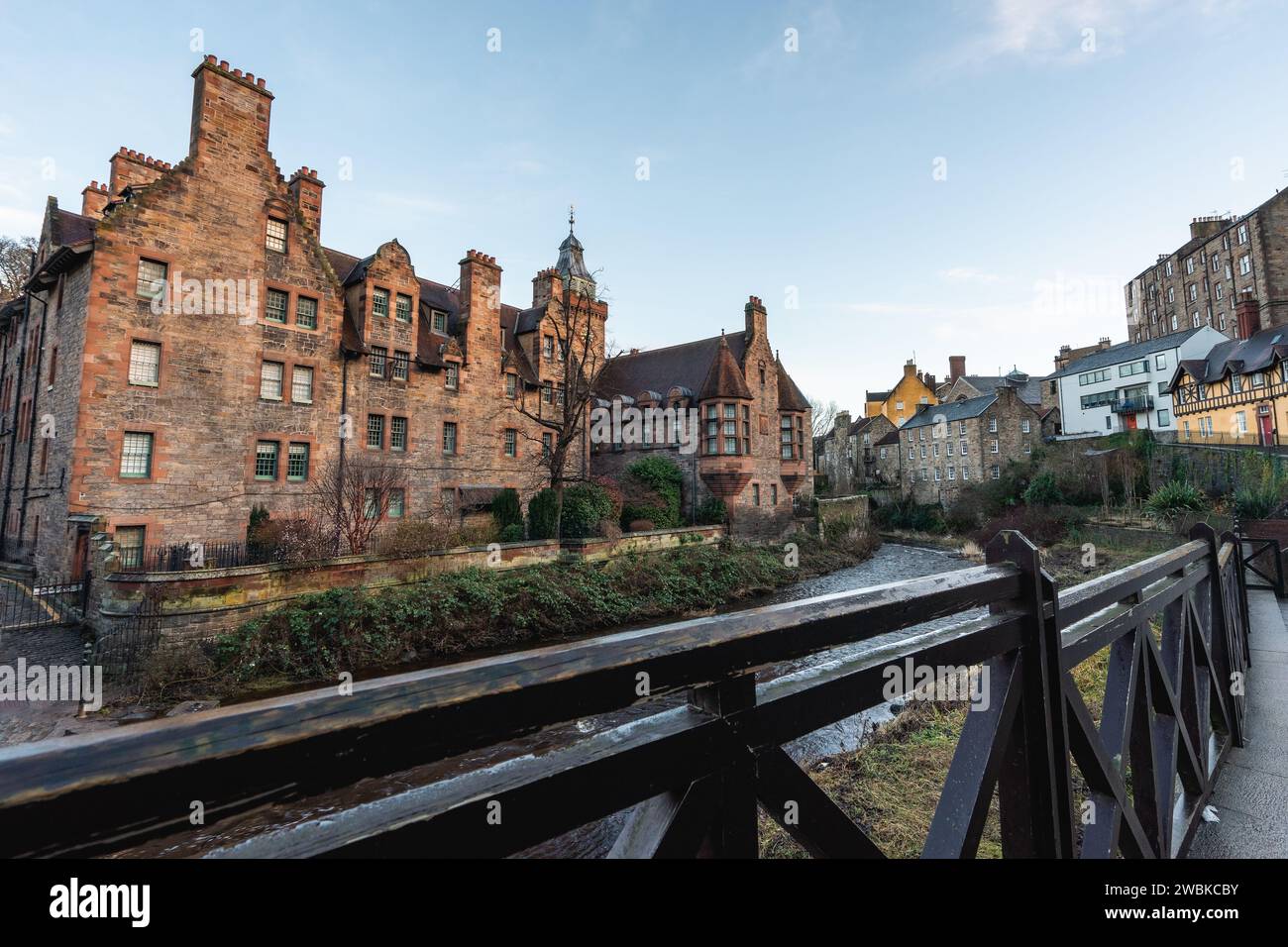 Dean Village, beautiful historic village in Edinburgh, Scotland Stock ...