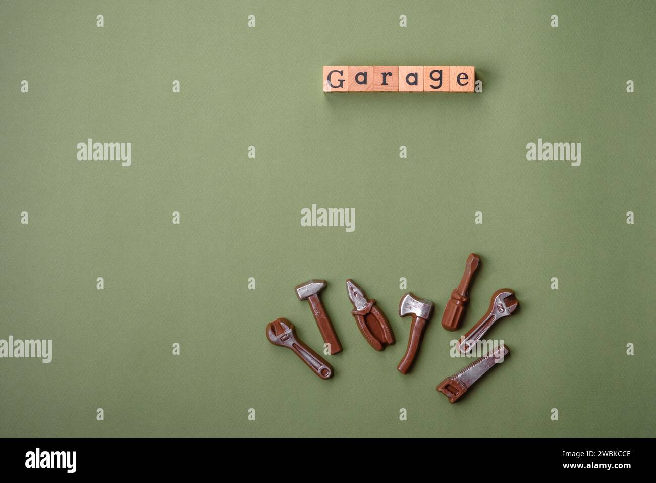 Tools and inscriptions symbolizing repairs or a garage and its ...