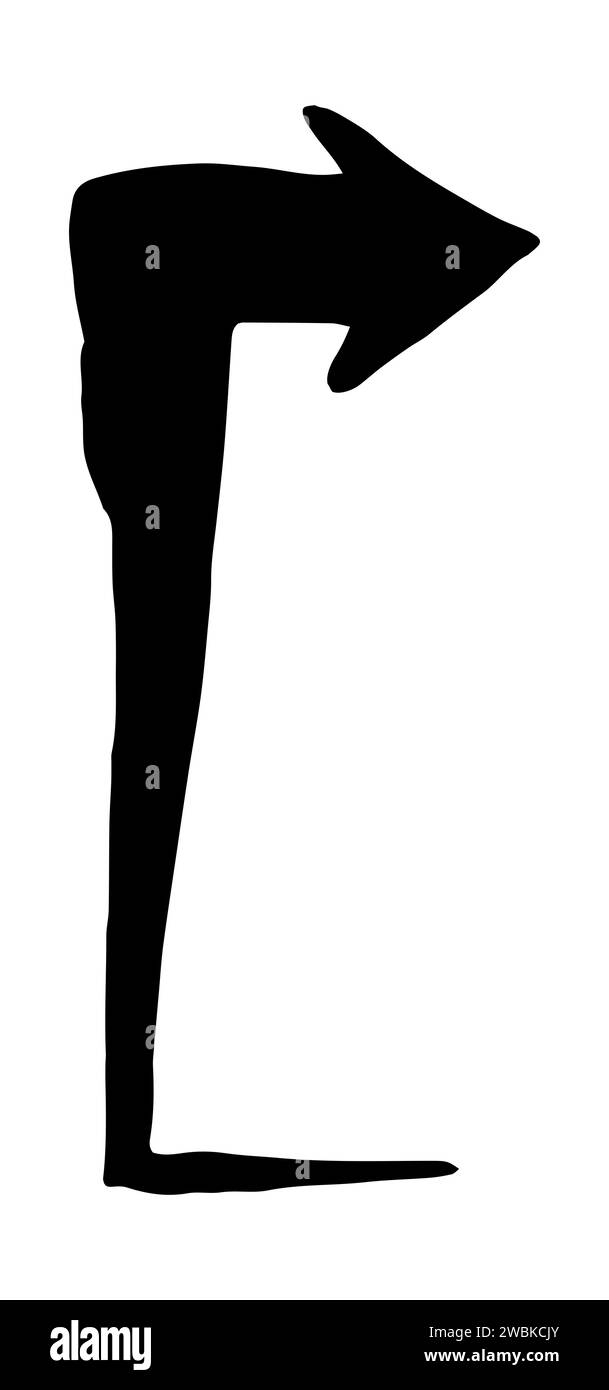 Hand painted arrow drawn with ink brush isolated on white background ...