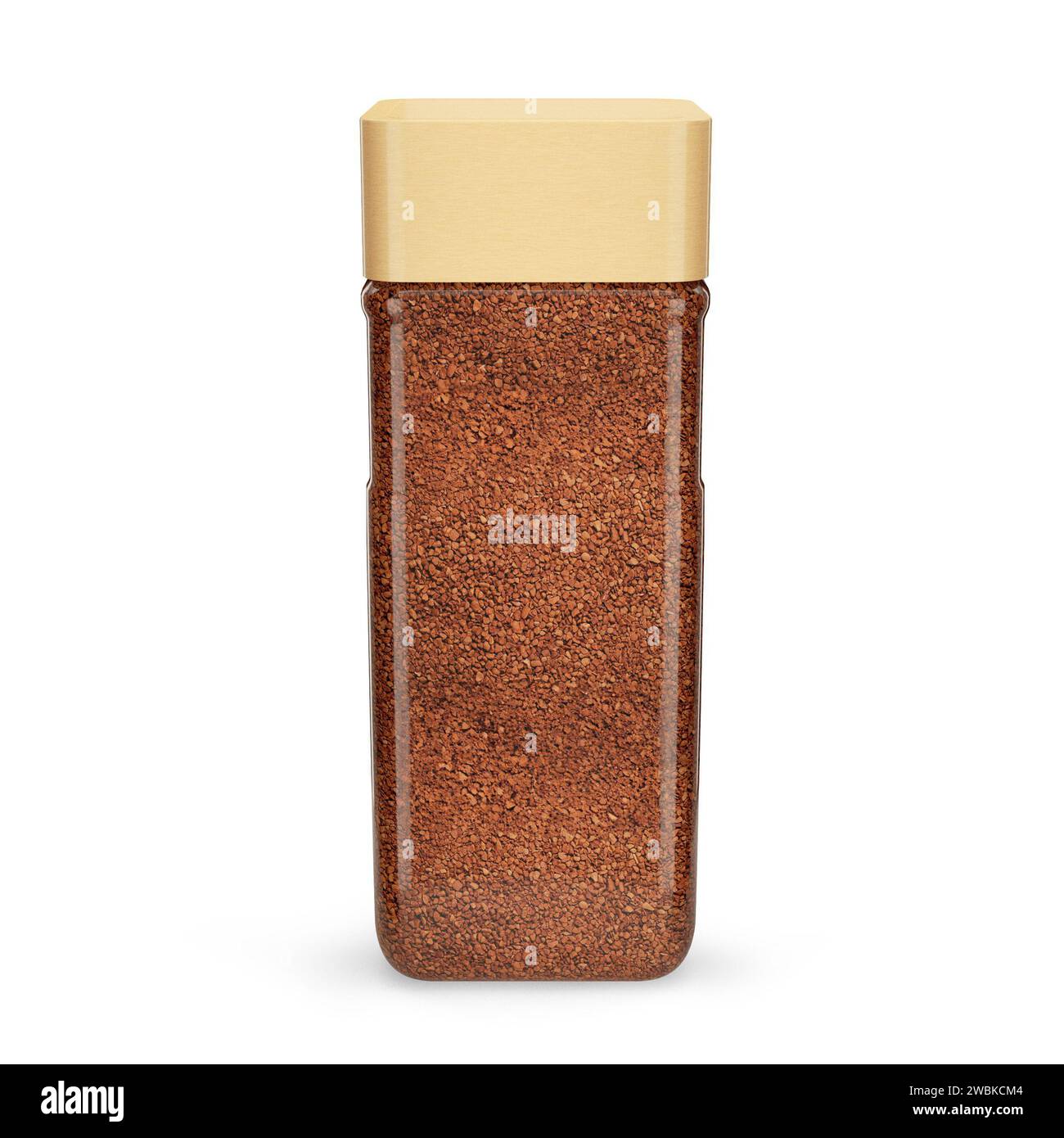 Instant coffee package template. Transparent glass bottle. Isolated on ...